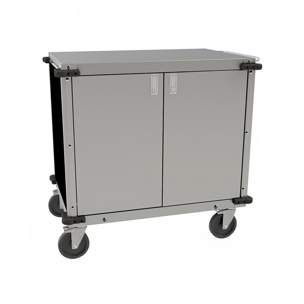 Cadco CC-LUC-L6 Locking Door Utility Cart w/ Adjustable Storage Shelf ...