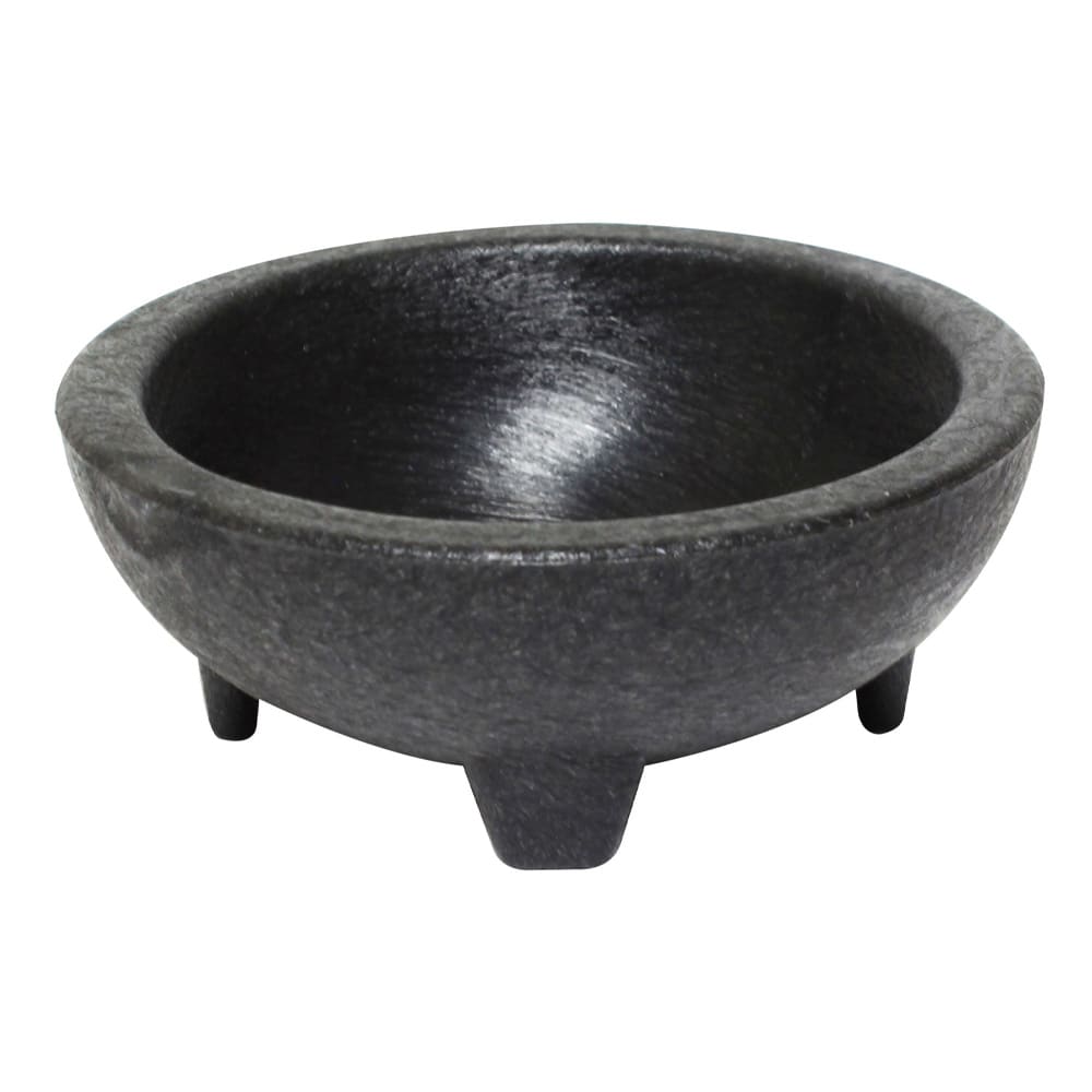 Thunder Group PLMJ004BK 4 oz Molcajete Salsa Bowl, Plastic, Black