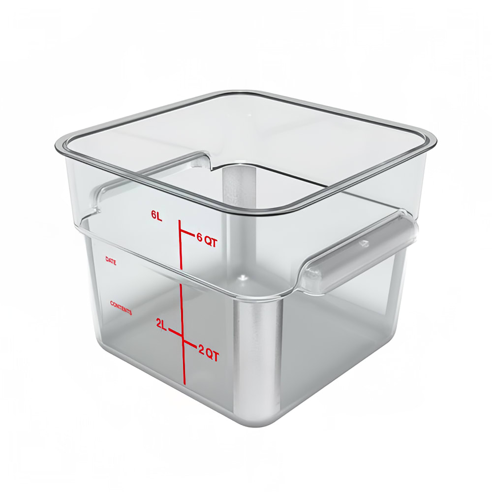 Carlisle 6 qt Square Food Storage Container - Polycarbonate, Clear ...