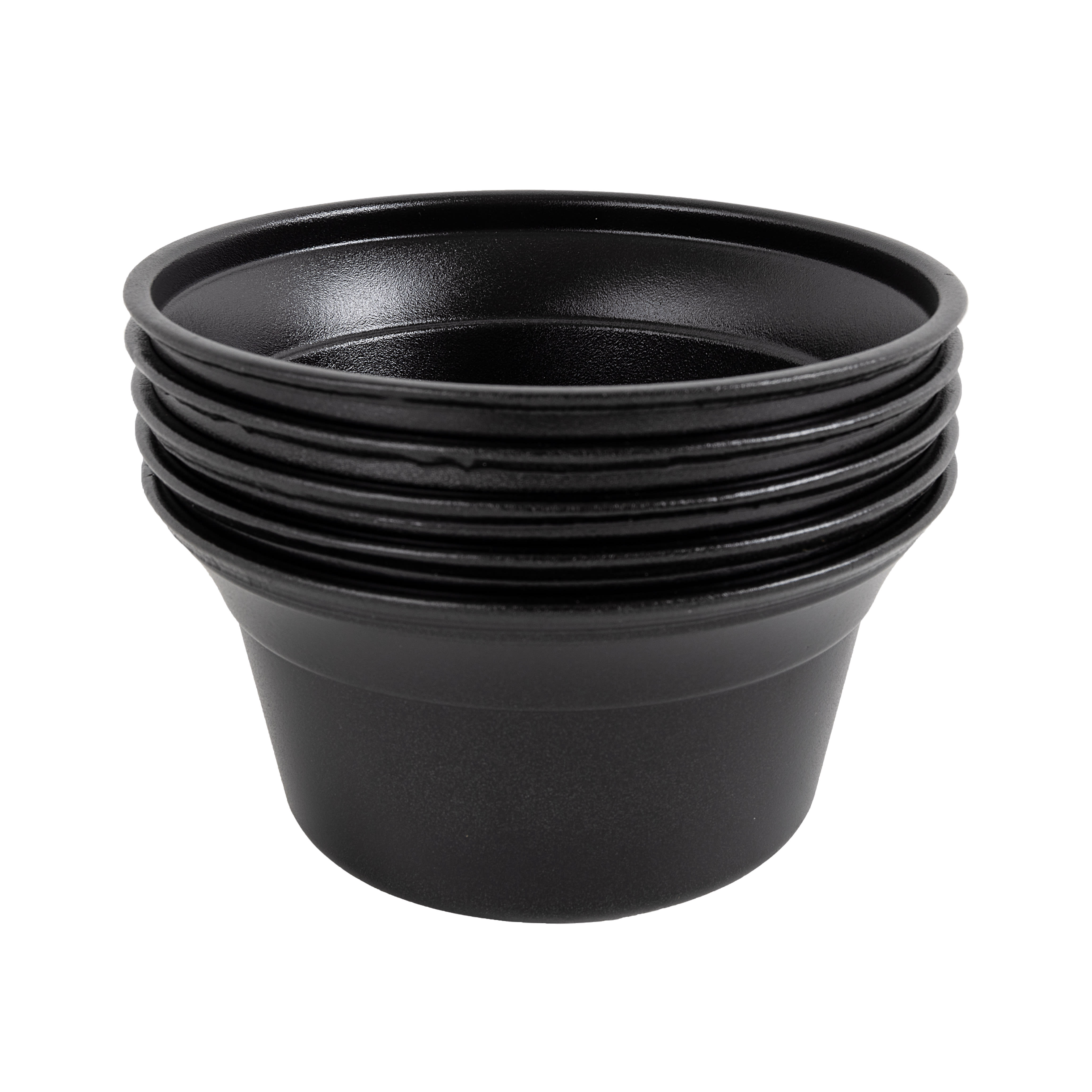 D&W Fine Pack 6 oz Sauce Cup - Polystyrene, Black (CF755-060)