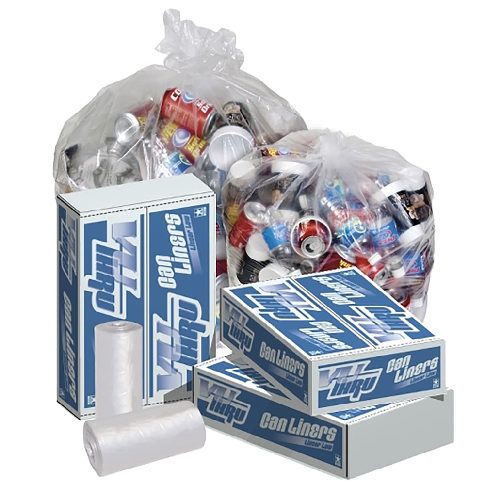 Pitt Plastics 56 gal Vu Thru Trash Can Liner Bags - 48"L x 42 1/2"W ...