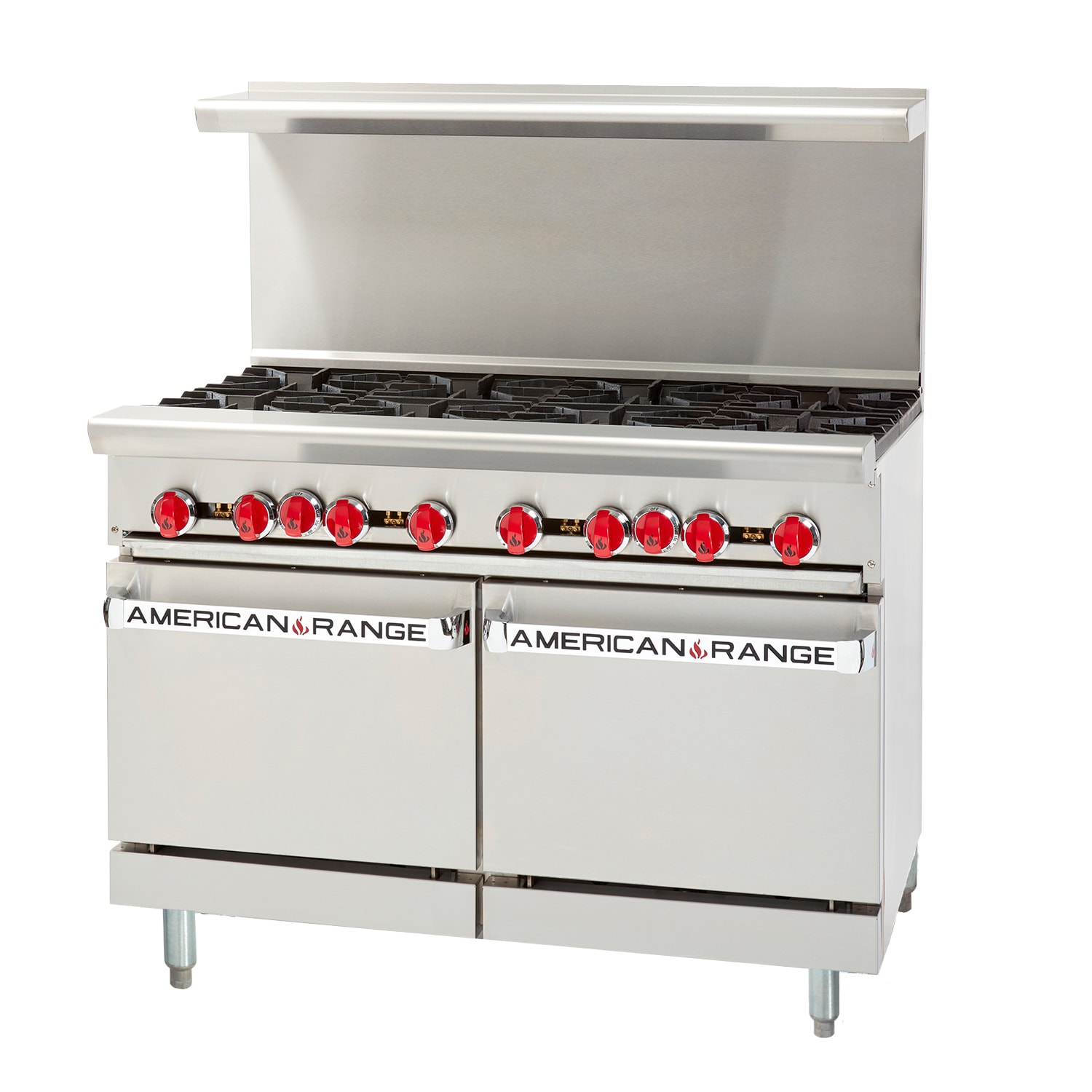 American Range ARGF-8 48" 8 Burner Gas Range w/ (2) Space Saver Ovens ...
