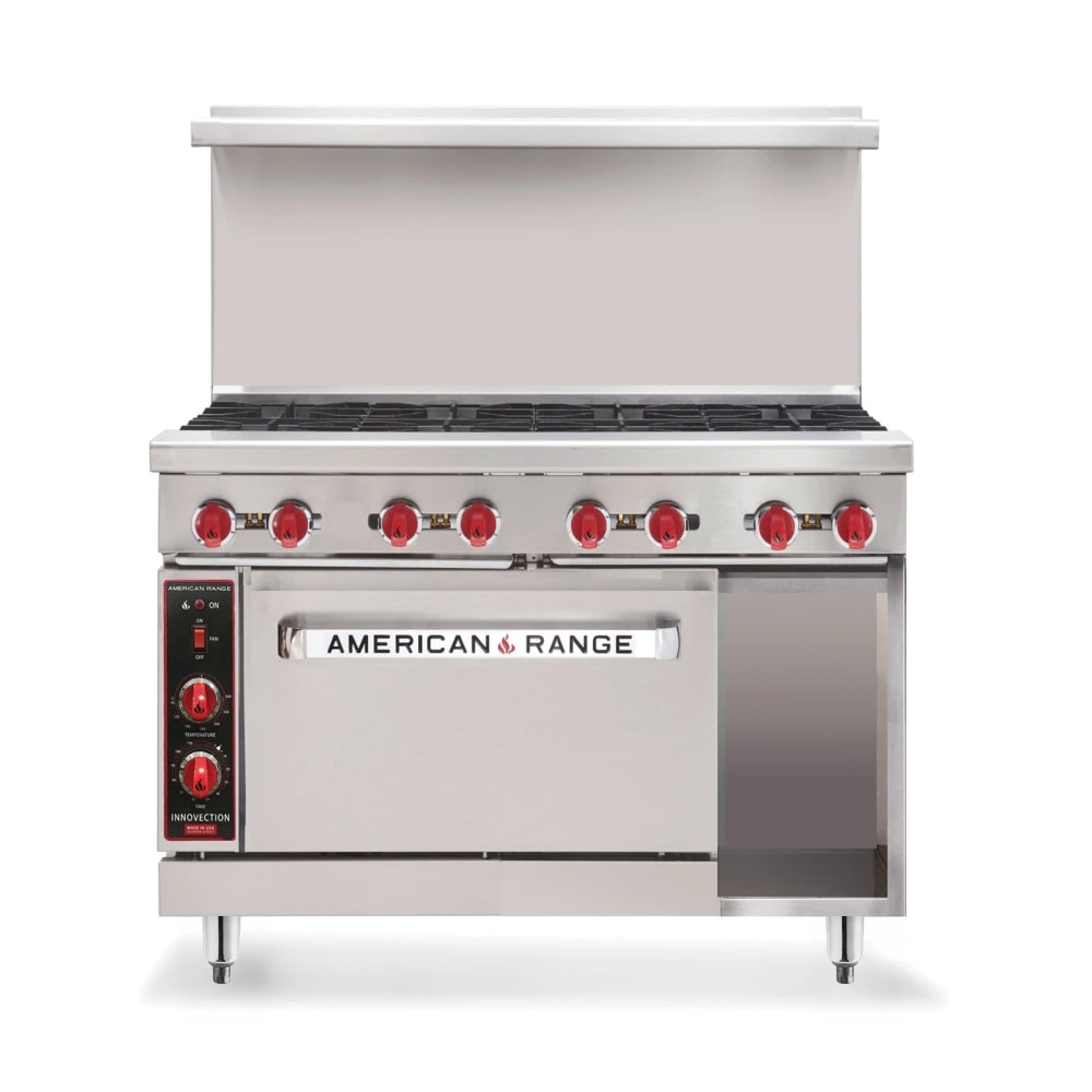 American Range AR-8-126L-SBR 48" 8 Burner Gas Range w/ Standard Oven ...