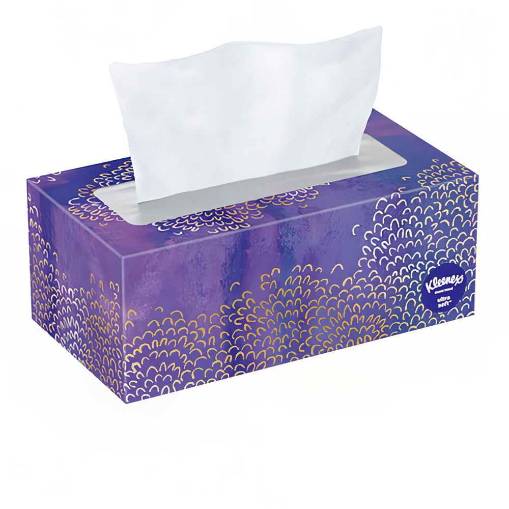 Kimberly-Clark Kleenex® 3 ply Facial Tissues - Flat Box, White (54281)