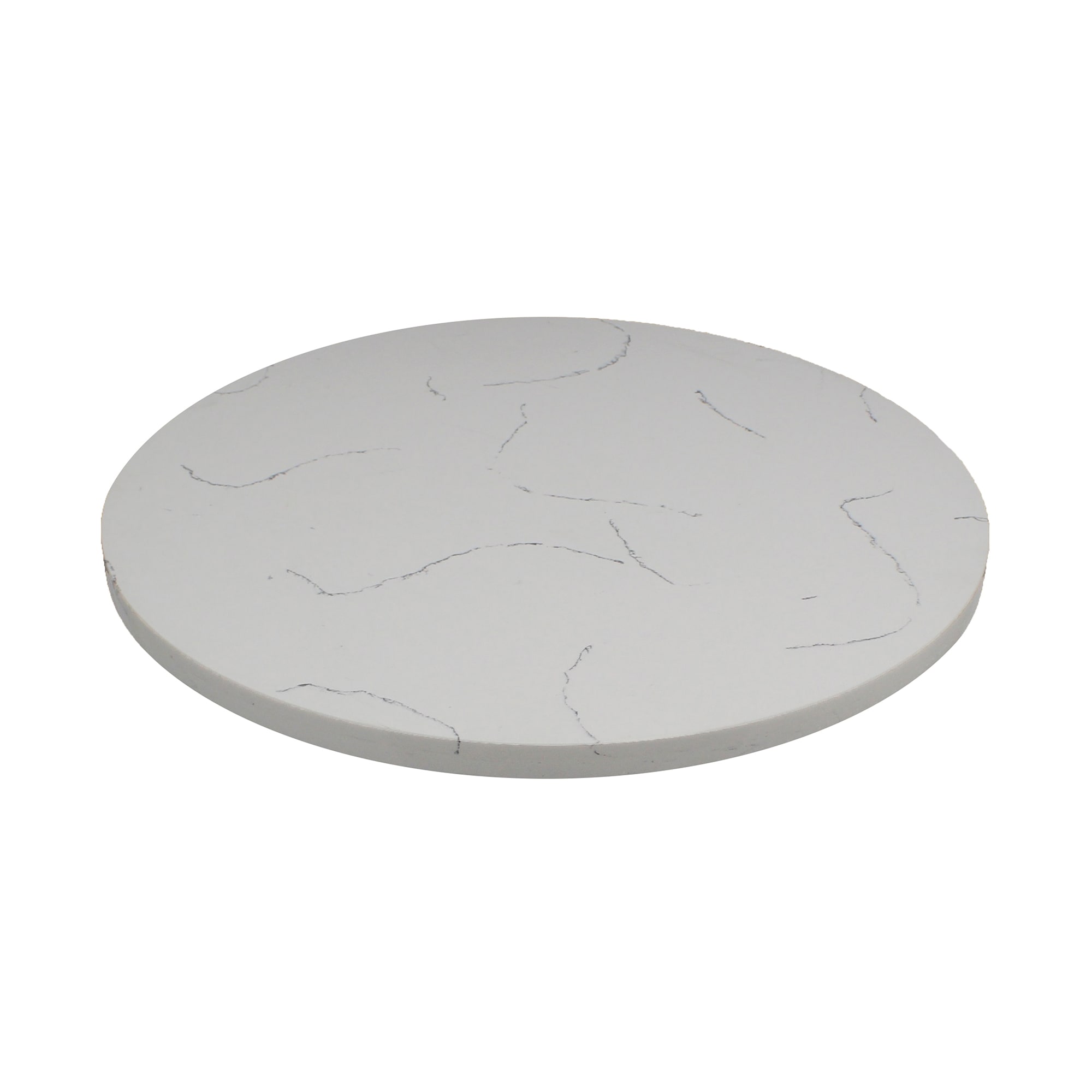 Art Marble 48" Round Quartz Table Top - Indoor/Outdoor, Carrera White ...