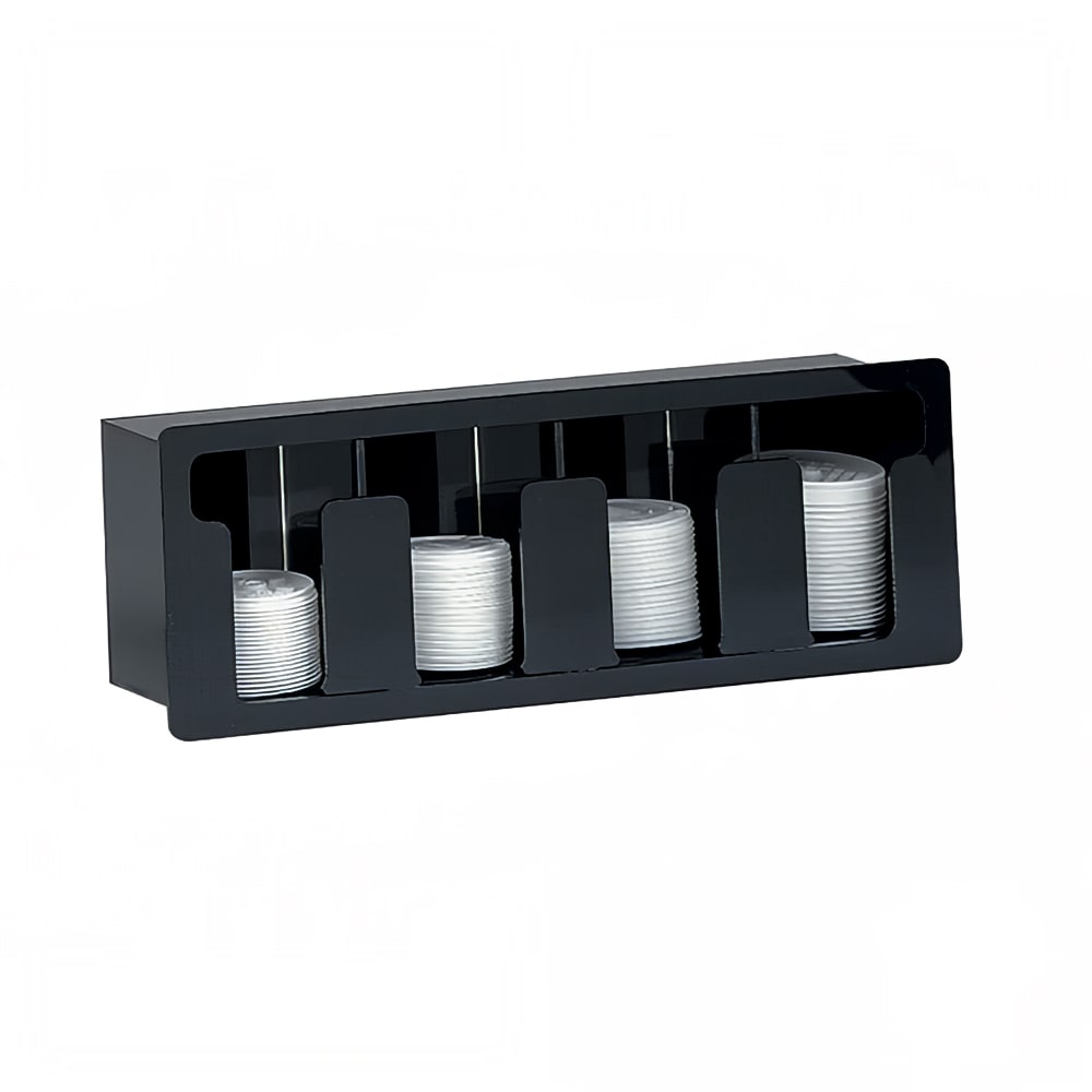 Dispense-Rite FML-4 Lid Dispenser, Built-In, 4 Section, Acrylic Black