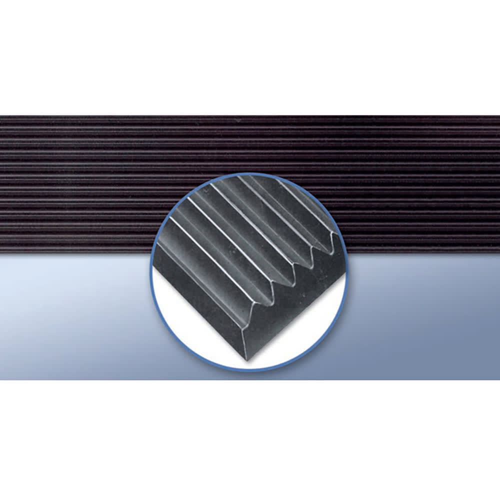 Cactus Mat 1050R-C3 Corrugated Switchboard Runner - 3' x 75', Rubber, Black