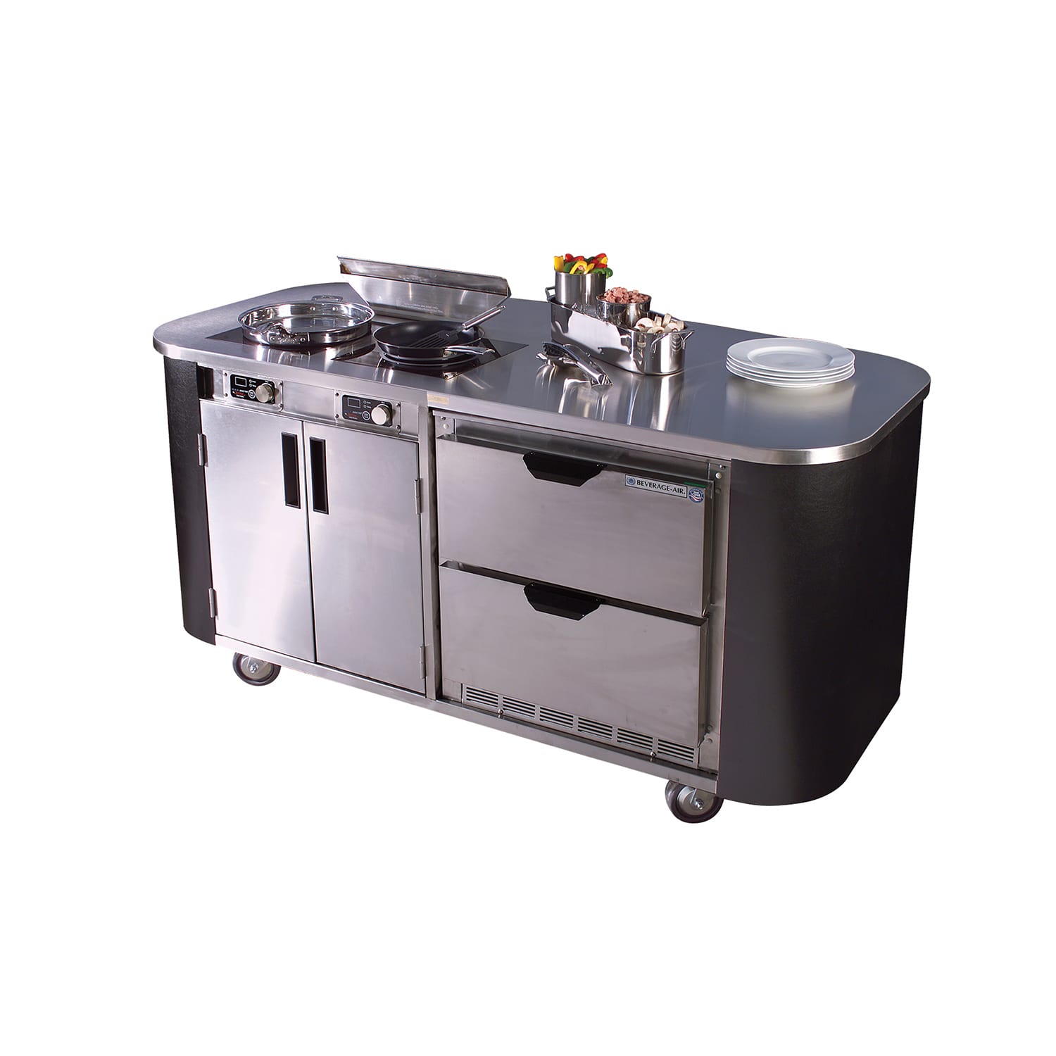 Spring USA MCS3572 Mobile Culinary Station w/ Enclosed Base & Stainless Top