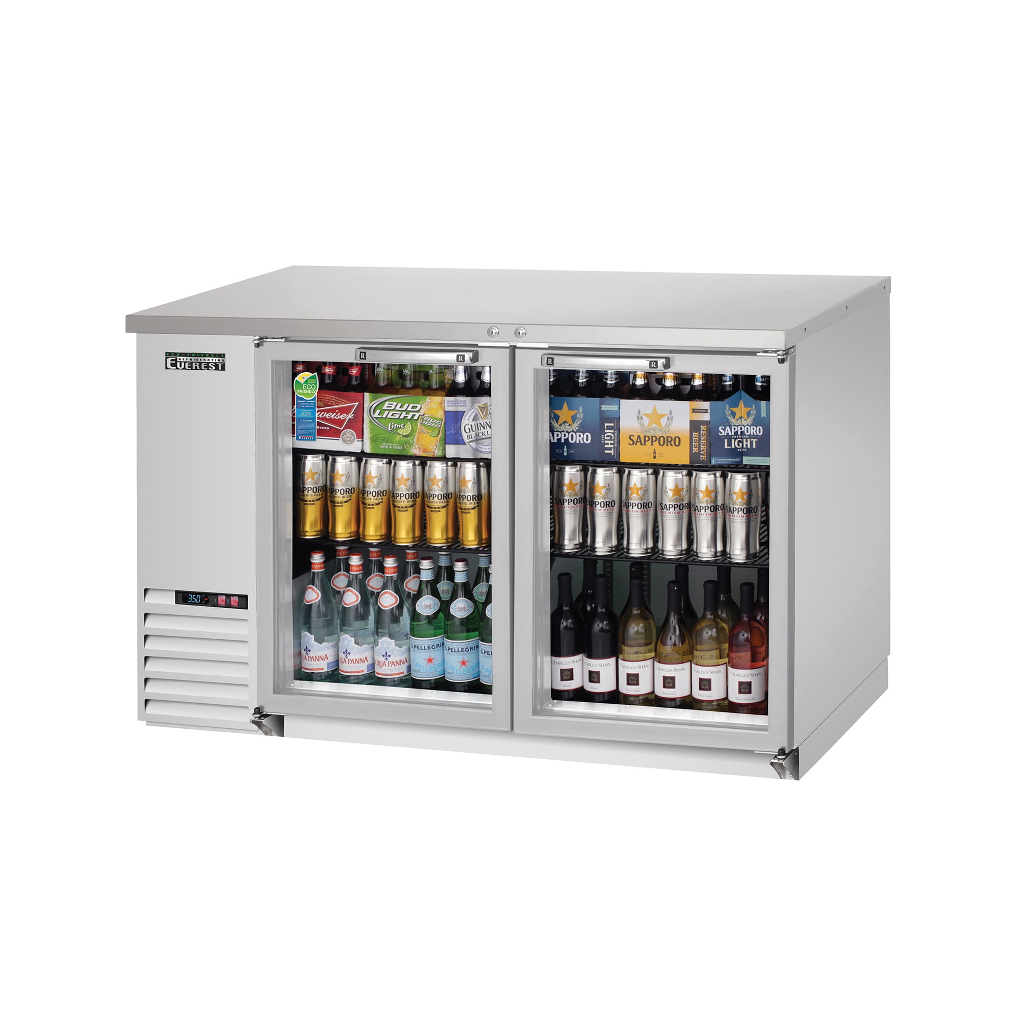 Everest Refrigeration EBB59G-SS 57 3/4" Bar Refrigerator - 2 Swinging ...