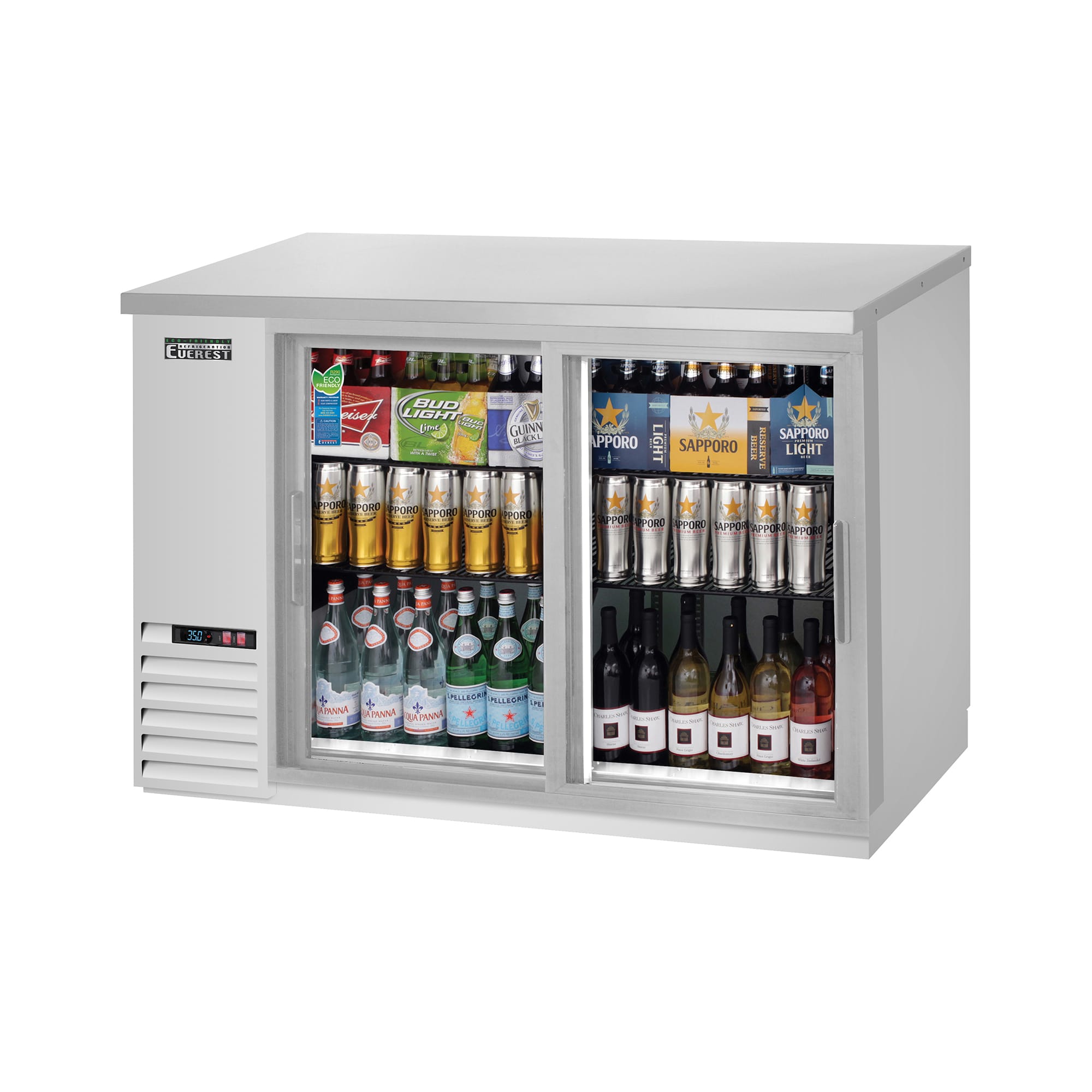 Everest Refrigeration EBB48G-SD-SS 49" Bar Refrigerator - 2 Sliding ...