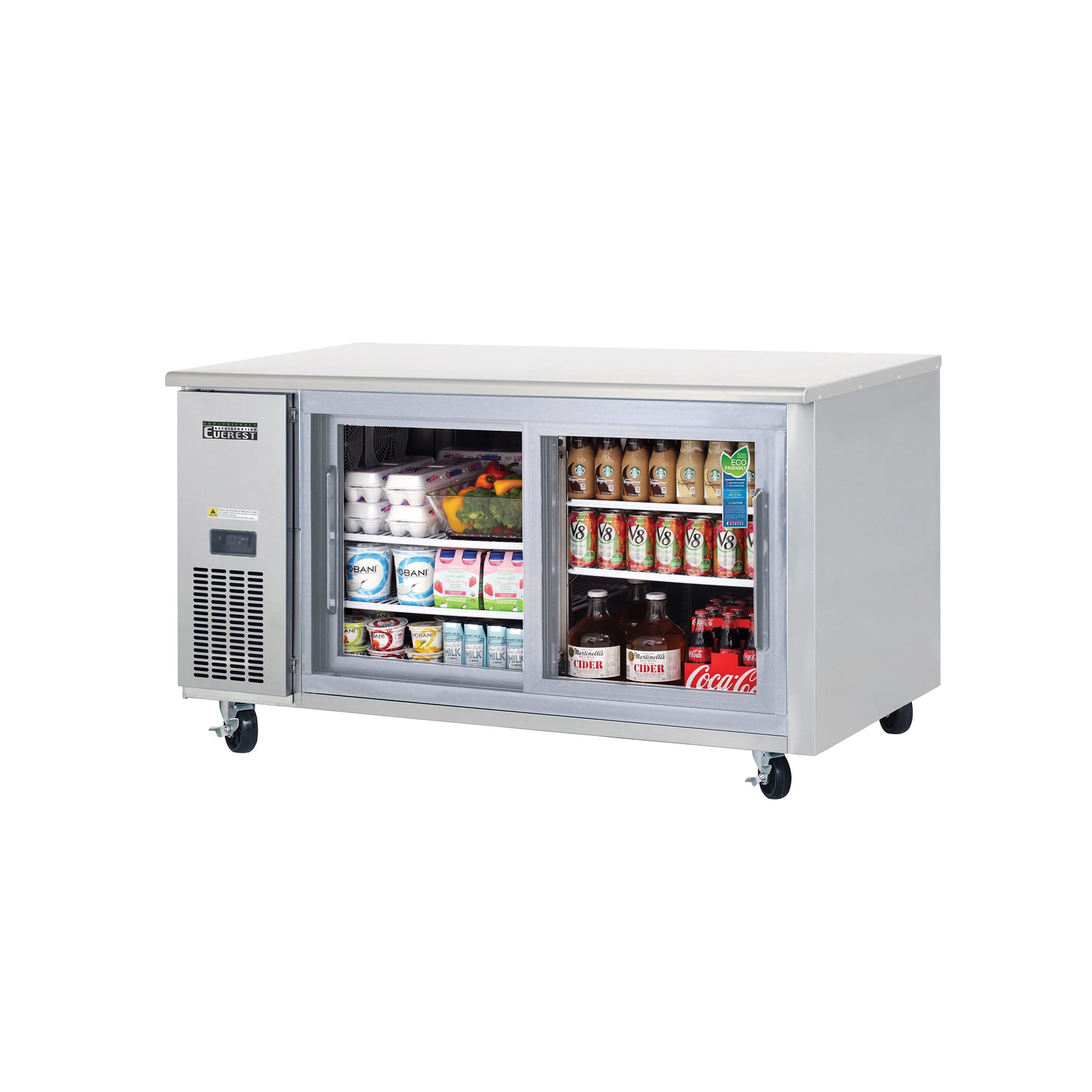 Everest Refrigeration ETGR2 59 1/4" W Undercounter Refrigerator w/ (2 ...