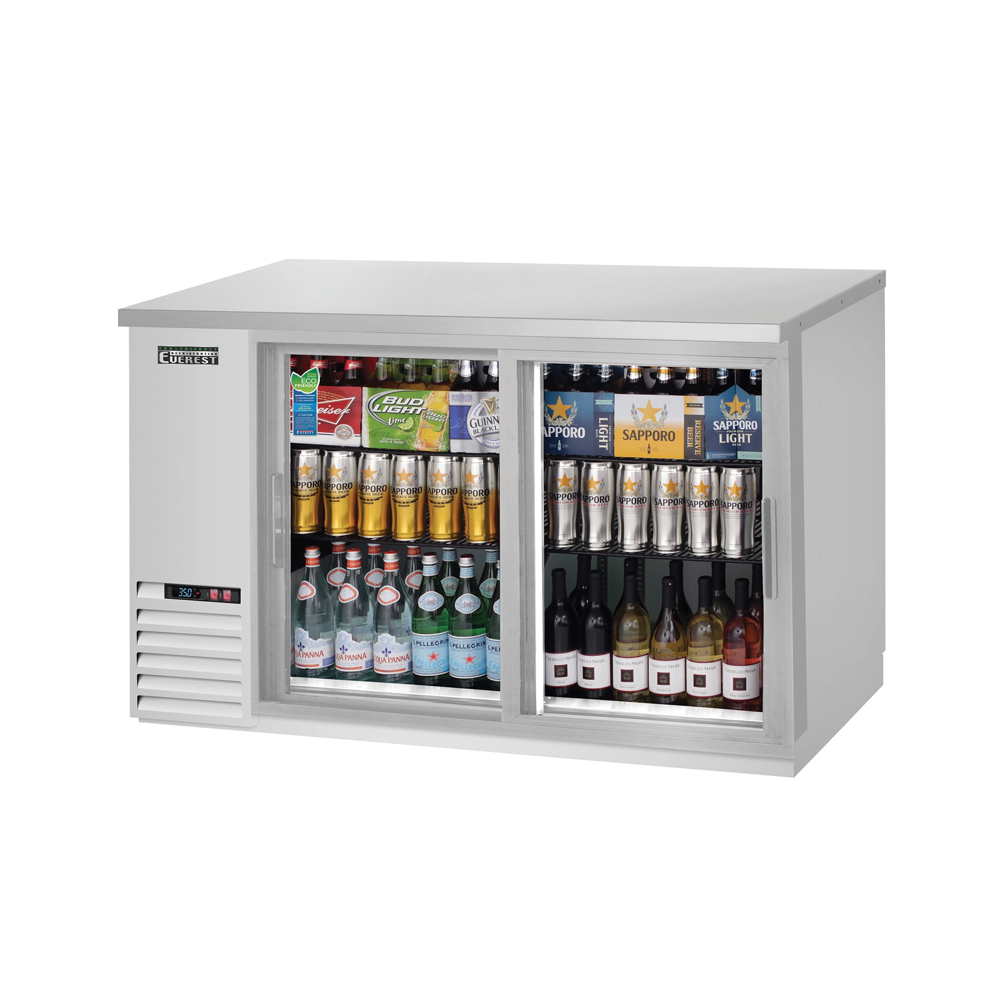 Everest Refrigeration EBB59G-SD-SS 57 3/4" Bar Refrigerator - 2 Sliding ...