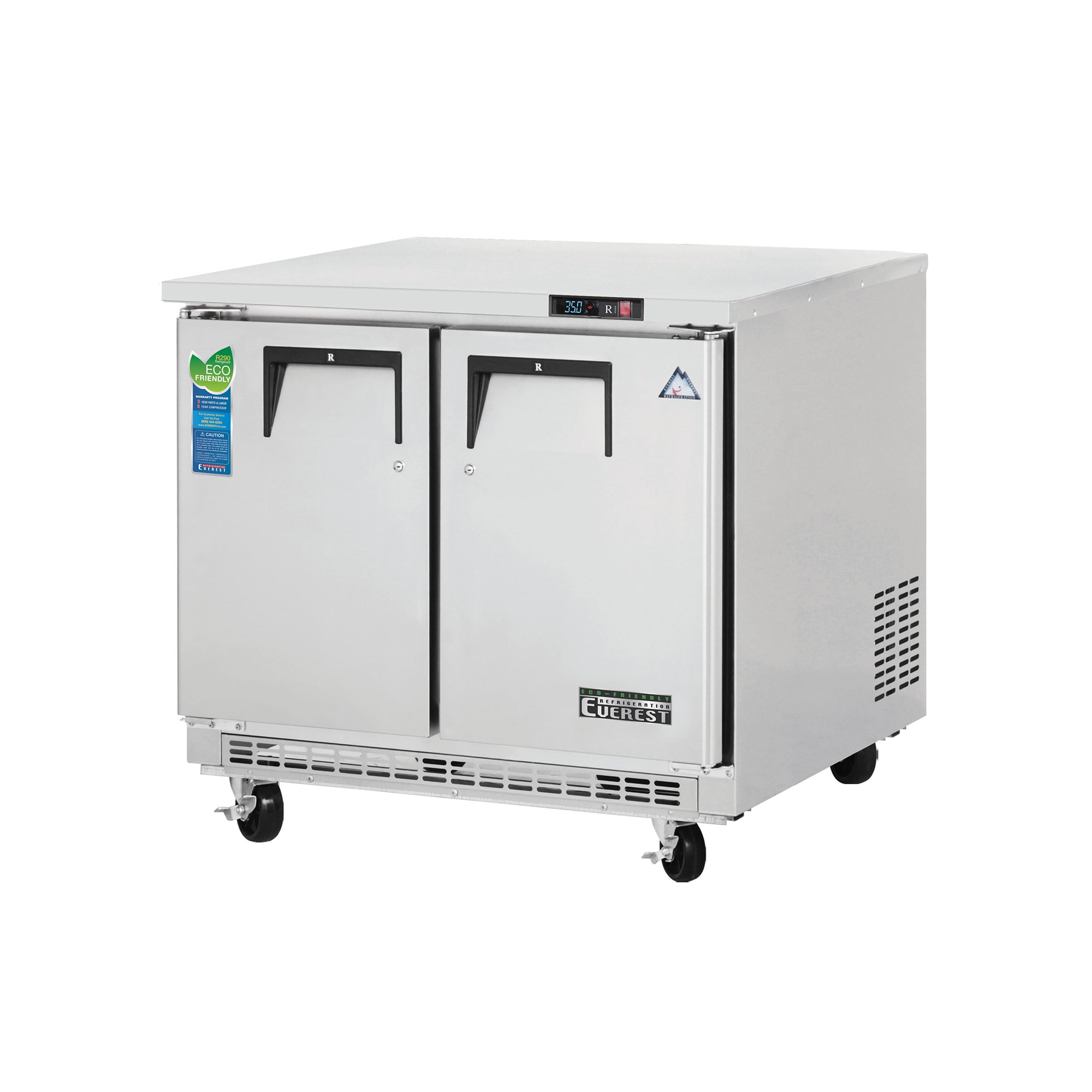 Everest Refrigeration ETBSR2 35 5/8" W Undercounter Refrigerator w/ (2 ...