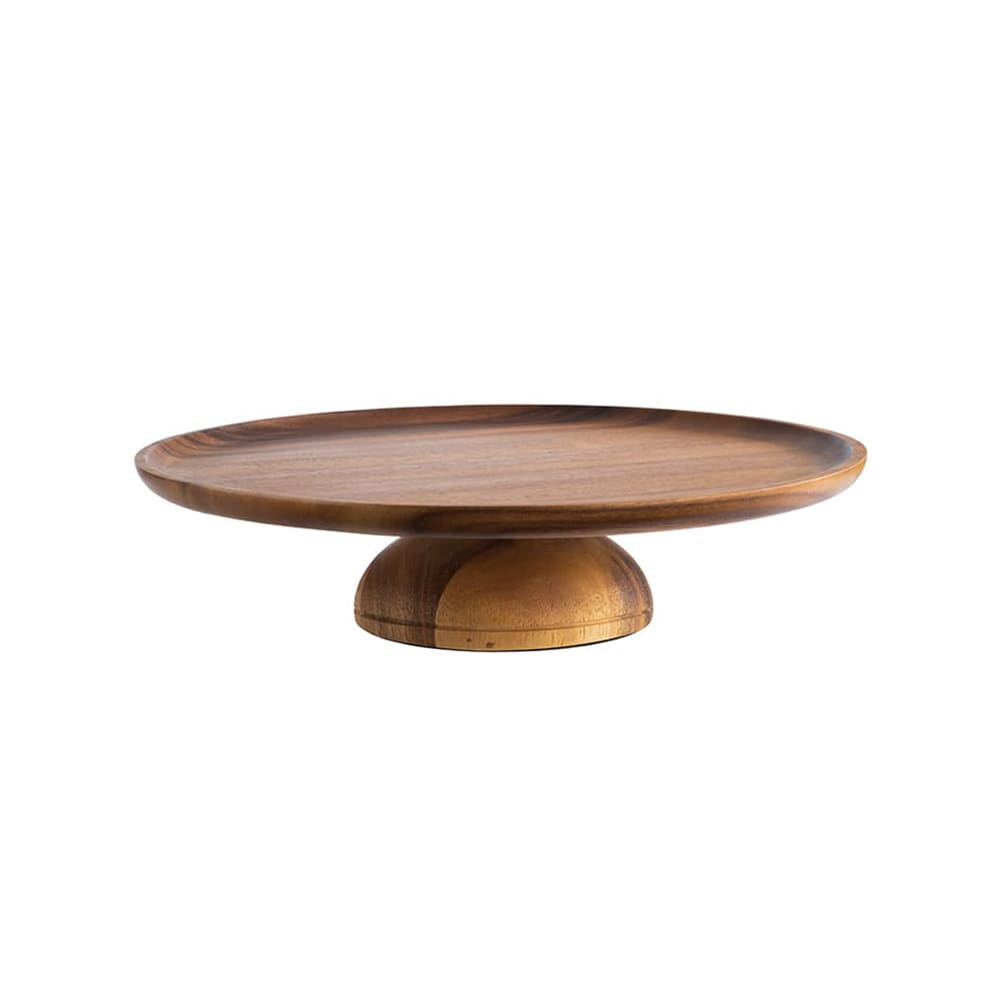 Libbey APS33294 13" Round Cake Stand - 3 1/8"H, Acacia Wood