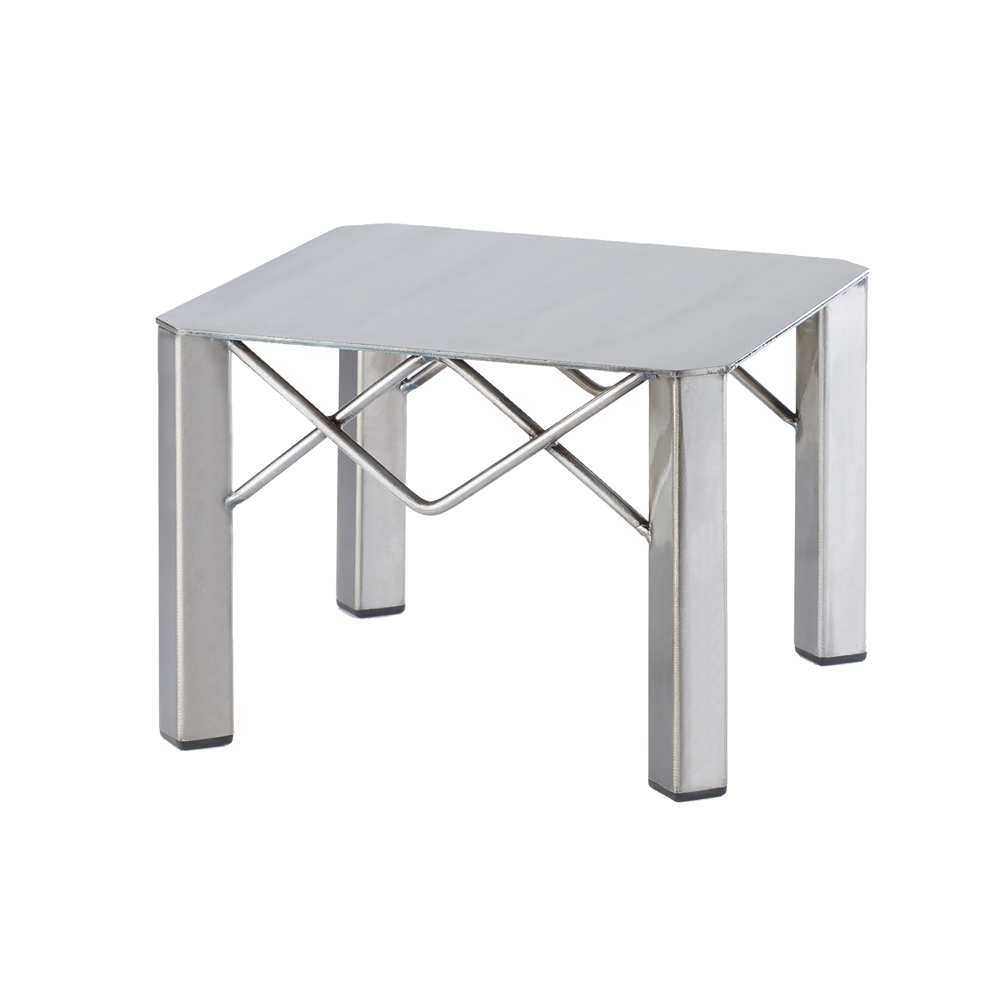 Cal-Mil 3417-7 10" Square Buffet Riser - 7"H, Polished Metal