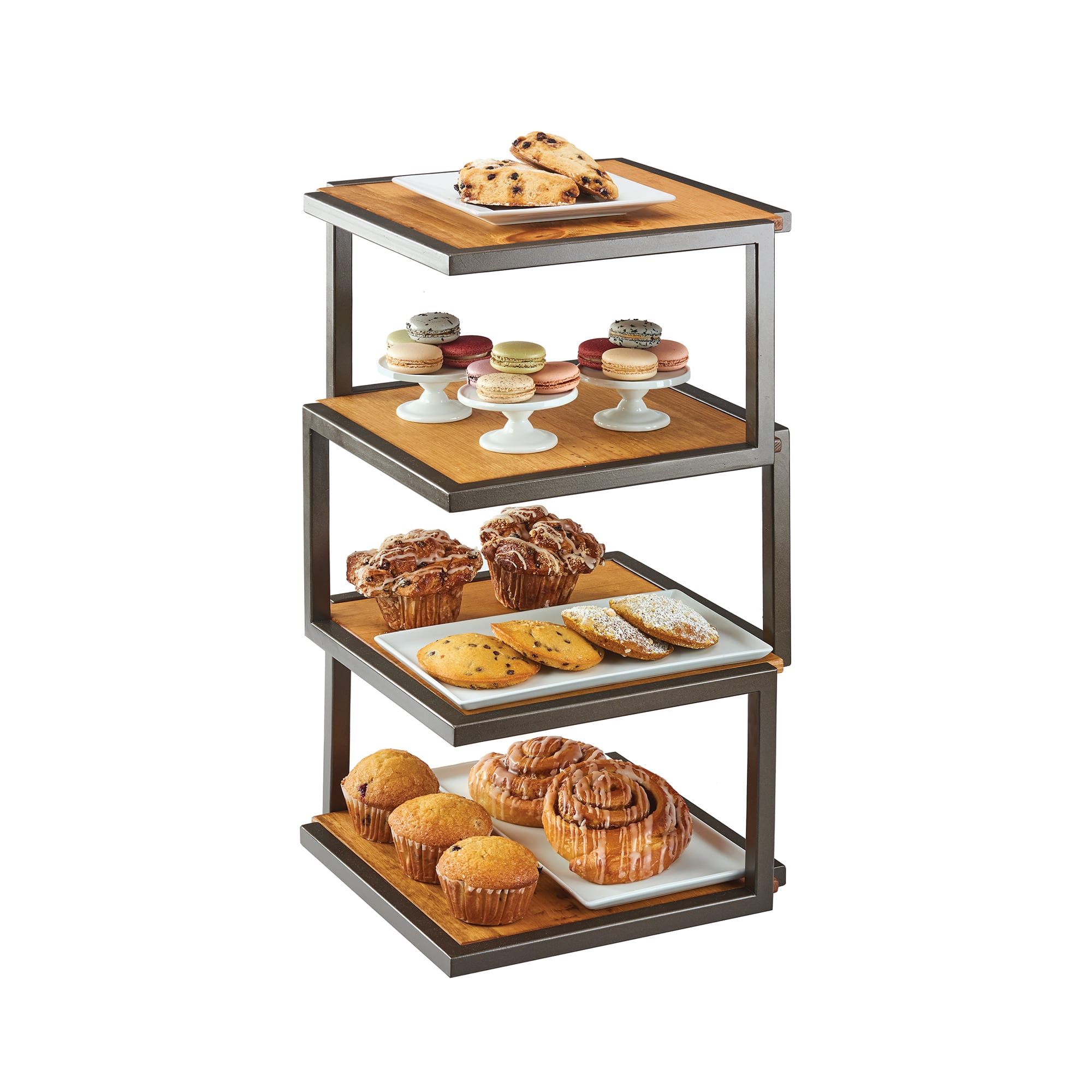 Cal-Mil 3918-84 13 1/2" Square Riser w/ (4) Shelves, Bronze