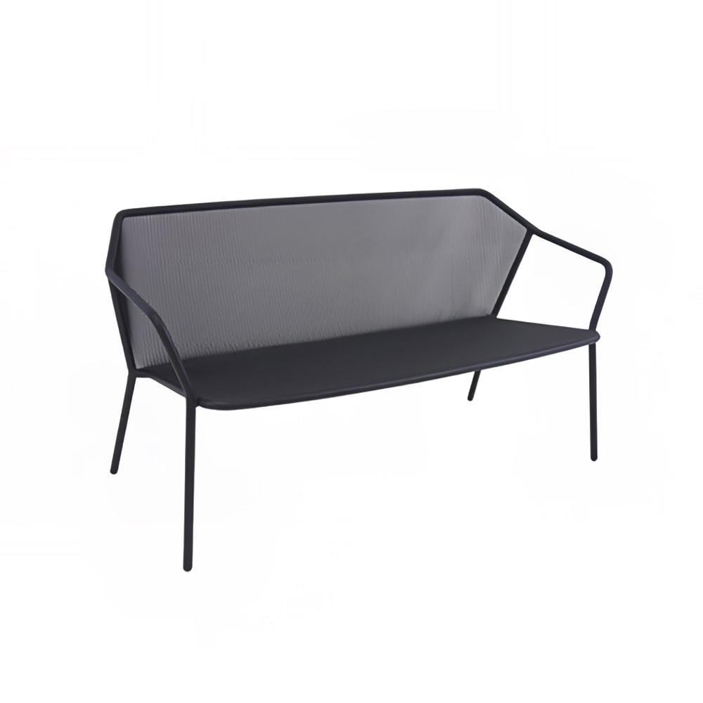 emu 55" Outdoor Loveseat w/ Steel Mesh Back & Seat - Steel Frame ...