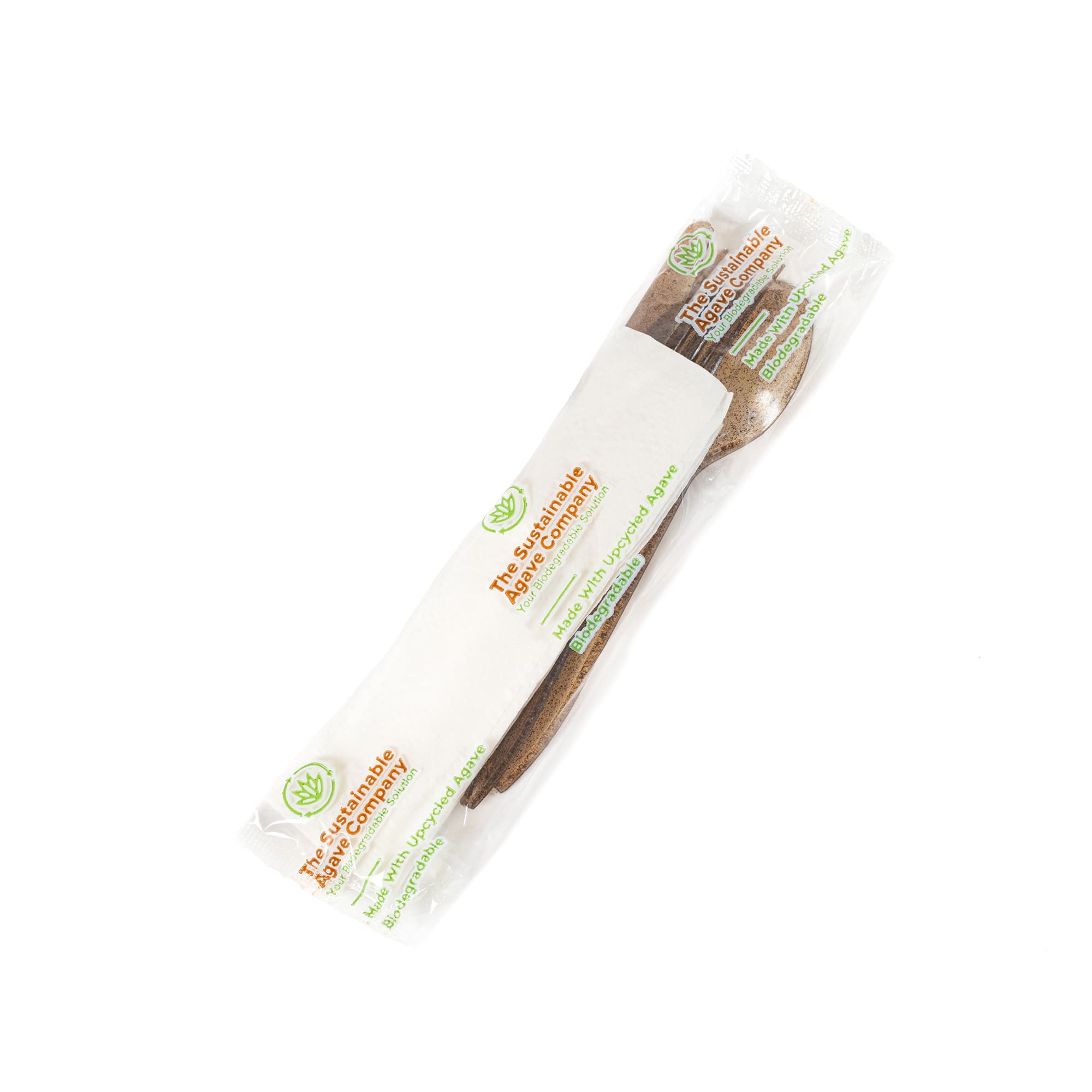 Sustainable Agave Disposable Cutlery Set - Upcycled Agave, Brown ...