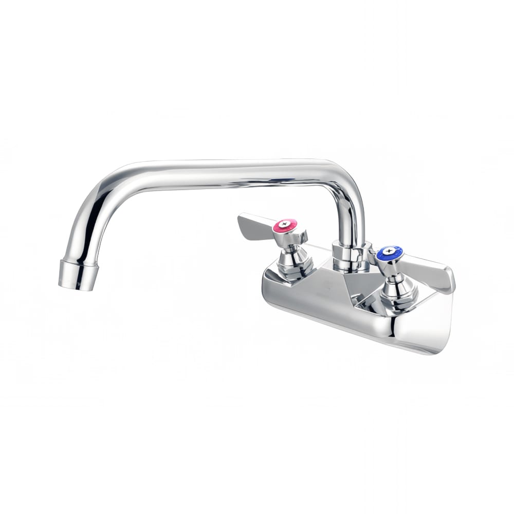 FLO FLO-4110 Splash Mount Faucet - 10" Swivel Gooseneck Spout, 4" Centers