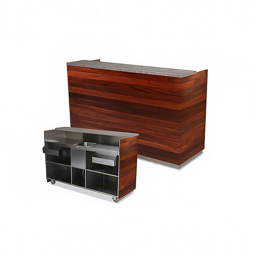 Forbes Industries 96 1/2" Portable Bar w/ Hardwood Exterior & Avonite ...