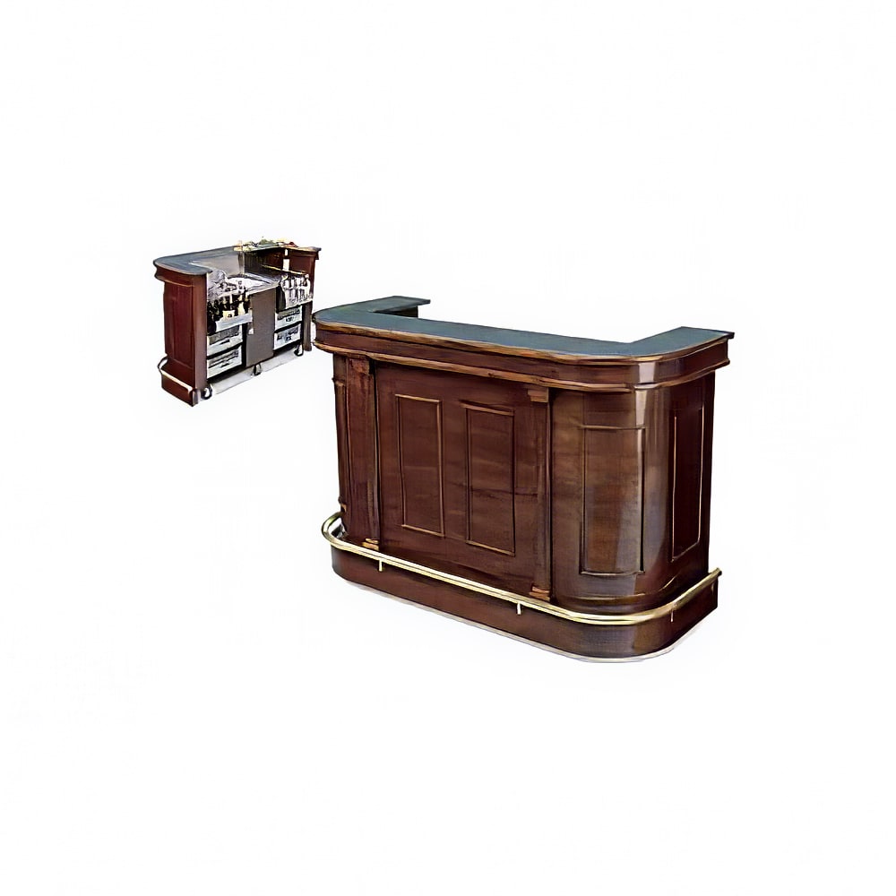Forbes Industries Mobile Bar w/ (2) Sinks & (2) Speed Rails - 97"L x 29 ...