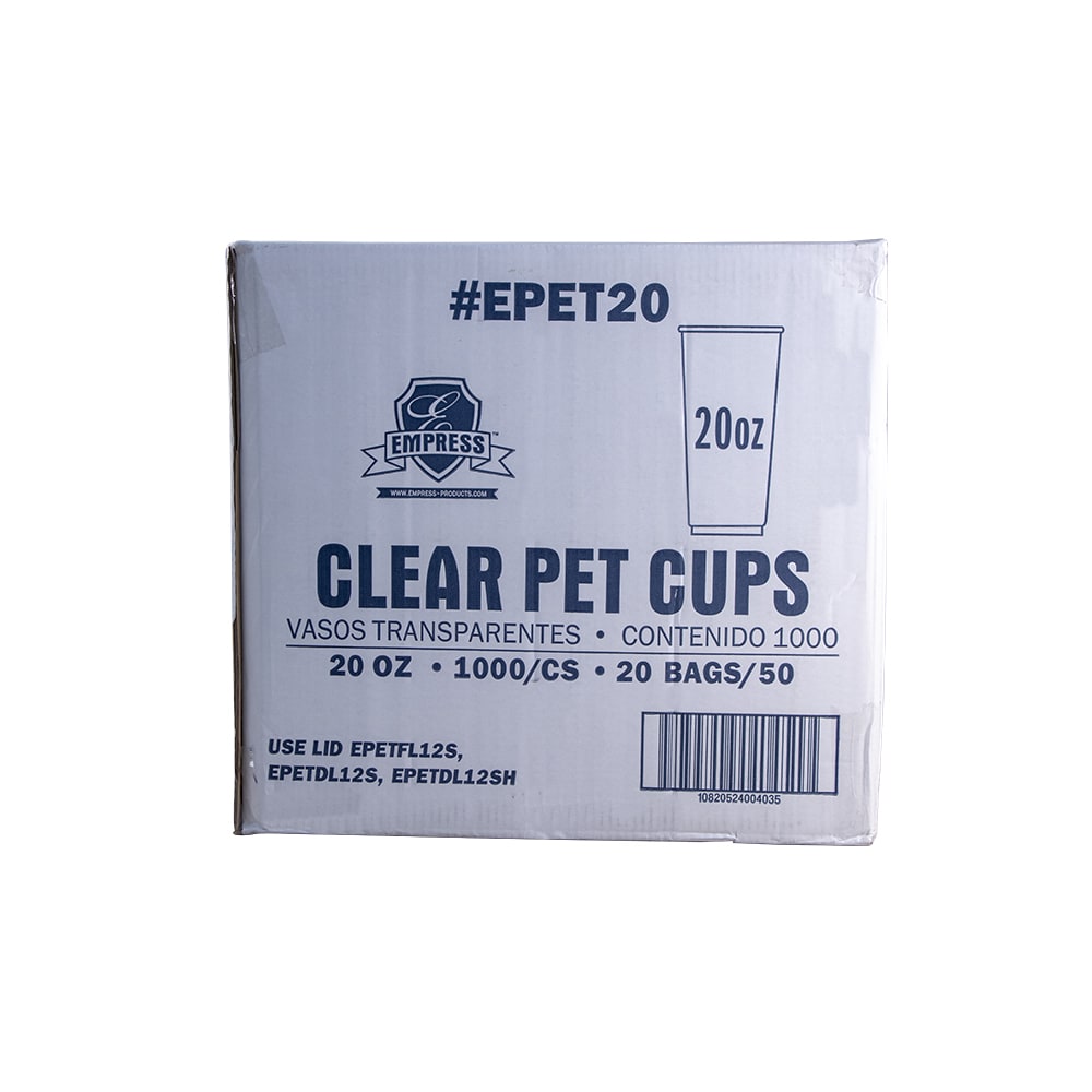 Empress 20 oz Disposable Cup - PET, Clear (EPET20 (48623))