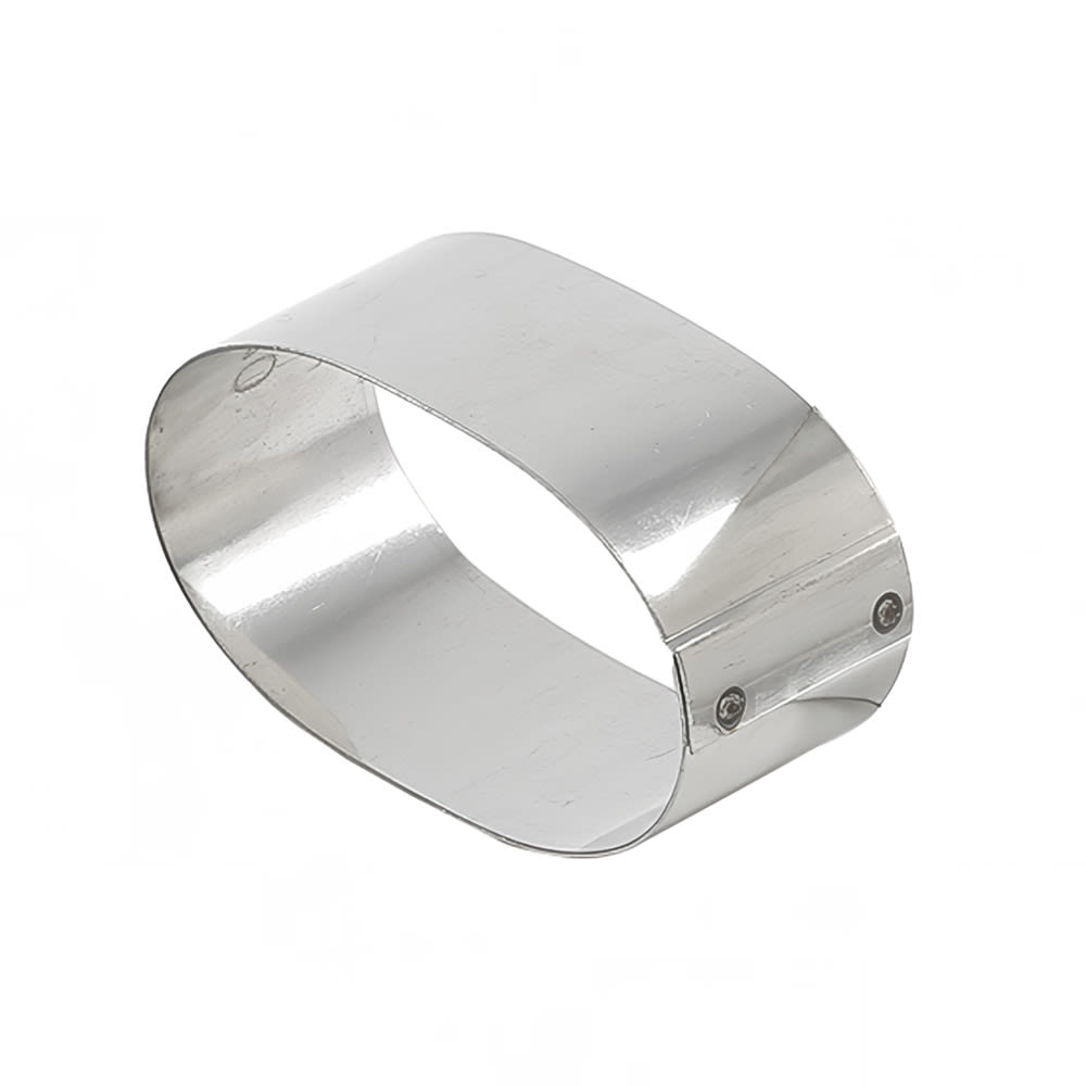 Matfer Bourgeat 376040 3" x 1 3/4" Oval Nonnette Ring, Stainless Steel