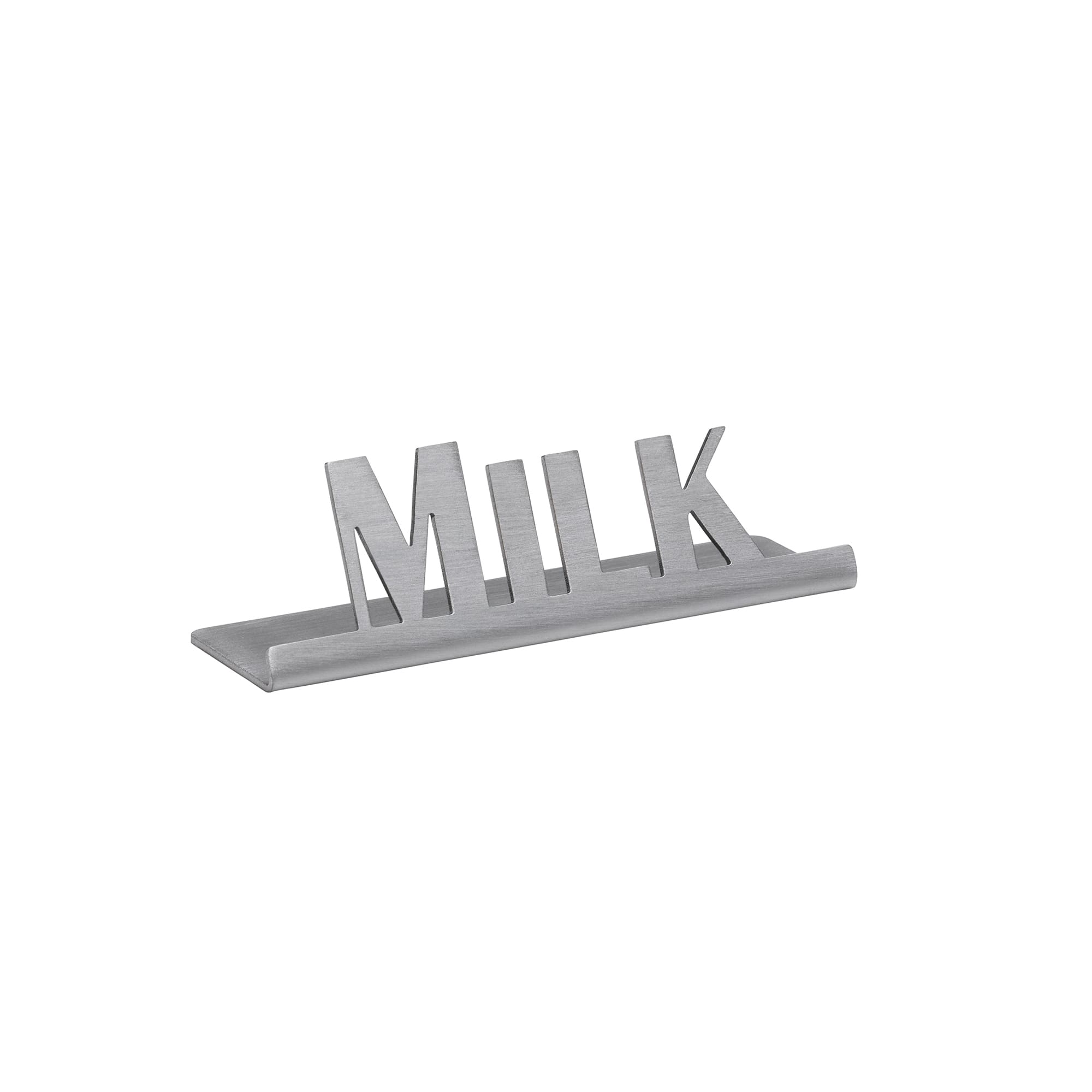 Service Ideas "Milk" Table Tent Sign - 3 1/2"W x 1"H, Brushed Stainless ...