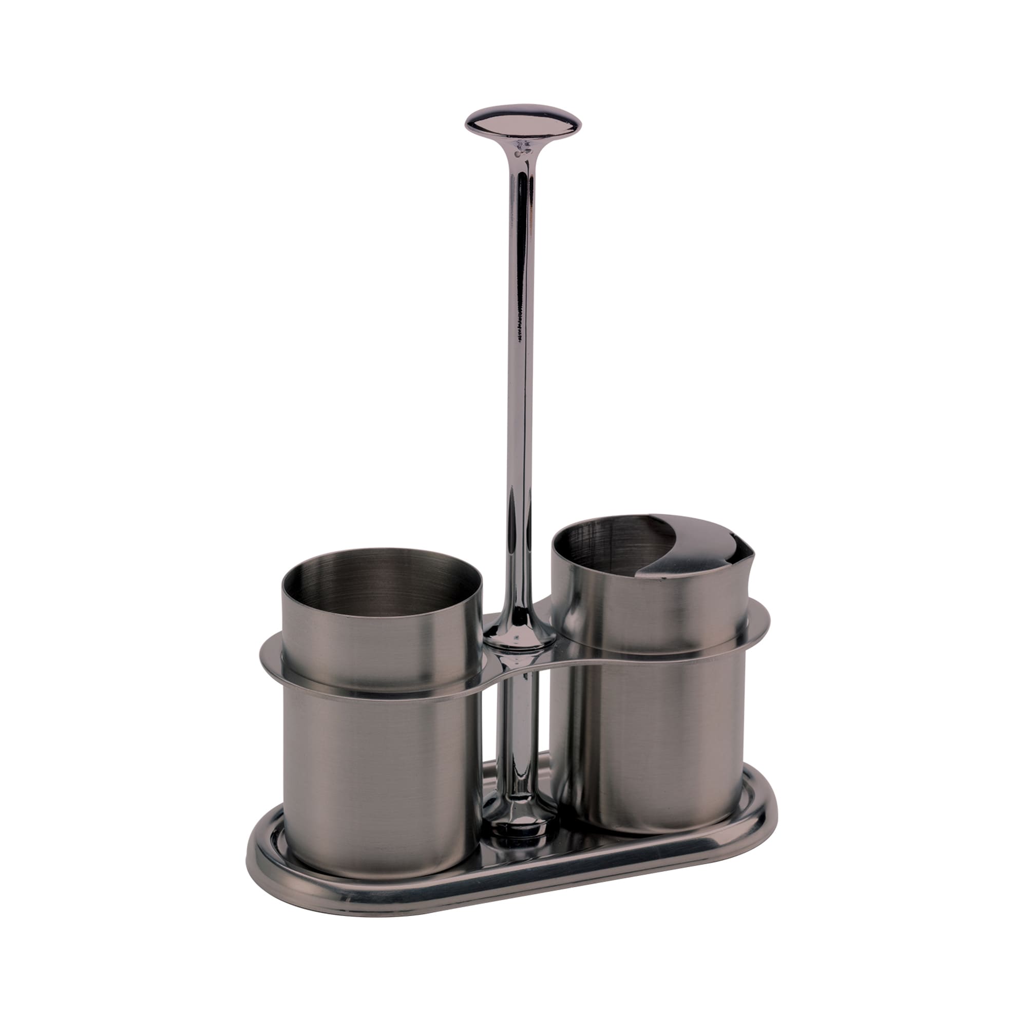 Service Ideas 4 oz Creamer & Sugar Set w/ Holder - Brushed Stainless ...