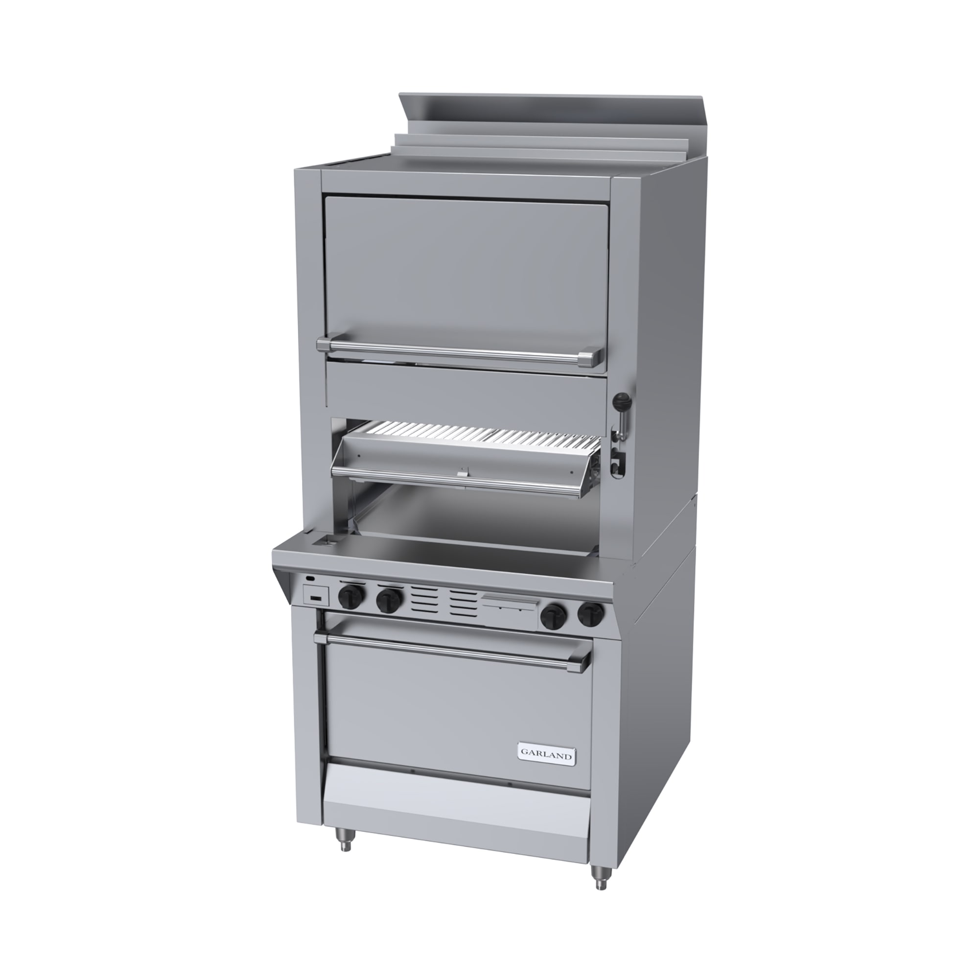 Garland M100XRM Deck Type Broiler w/ Finishing Oven & Standard Oven ...
