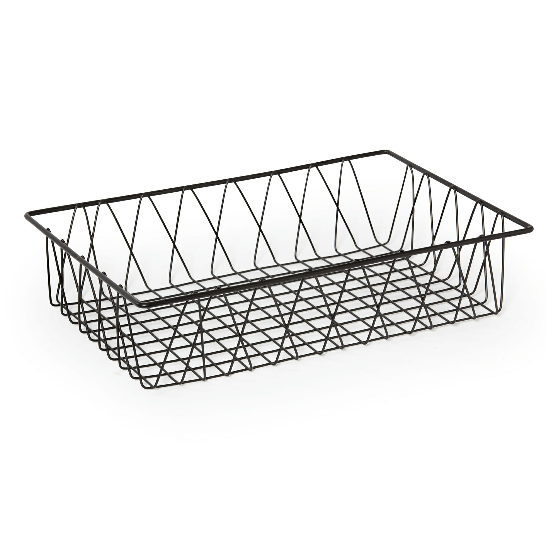 GET Rectangular Wire Basket - 18" x 12", Iron, Black (WB-954-BK)