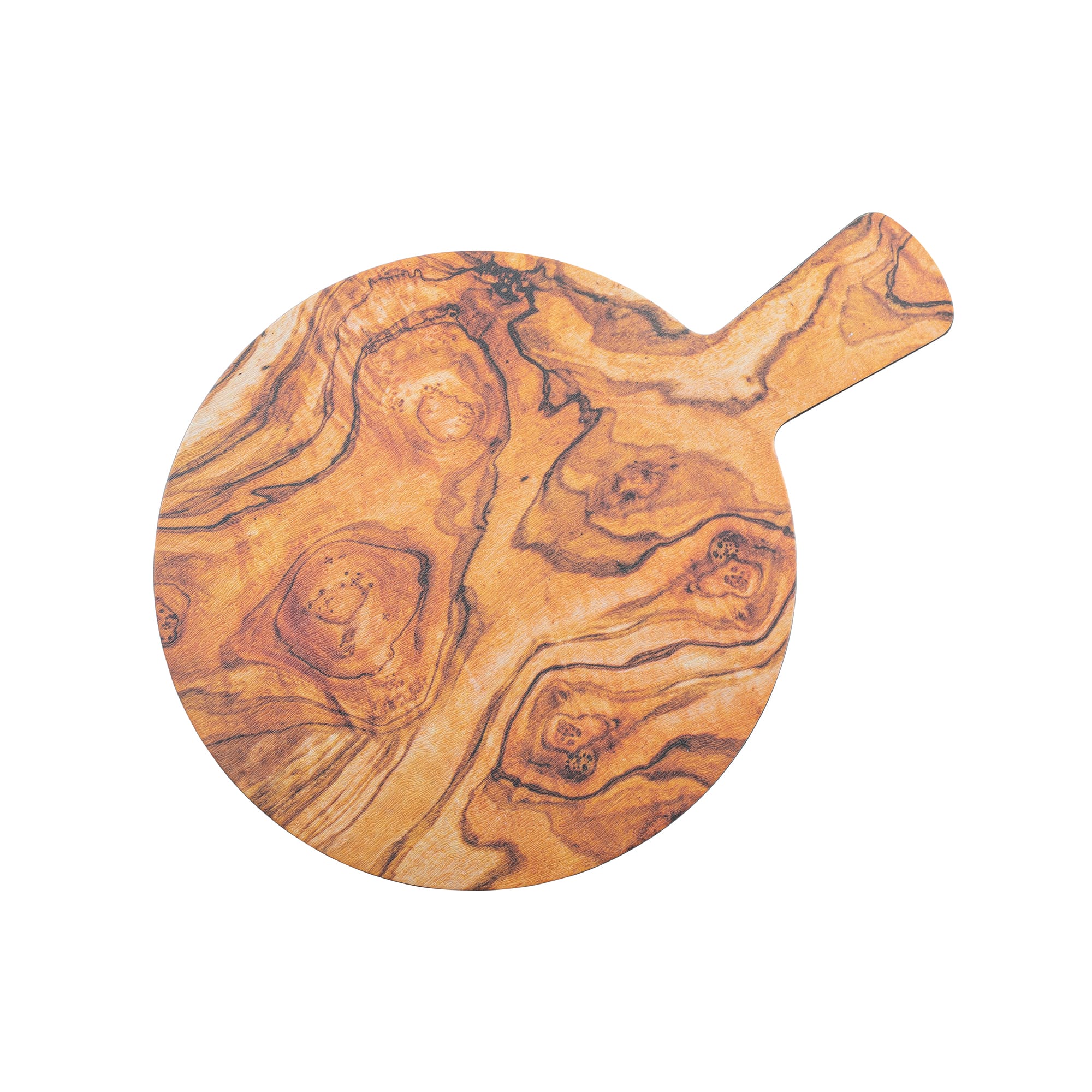 Tablecraft 11183 10" Round Serving Paddle - Melamine, Olive Wood