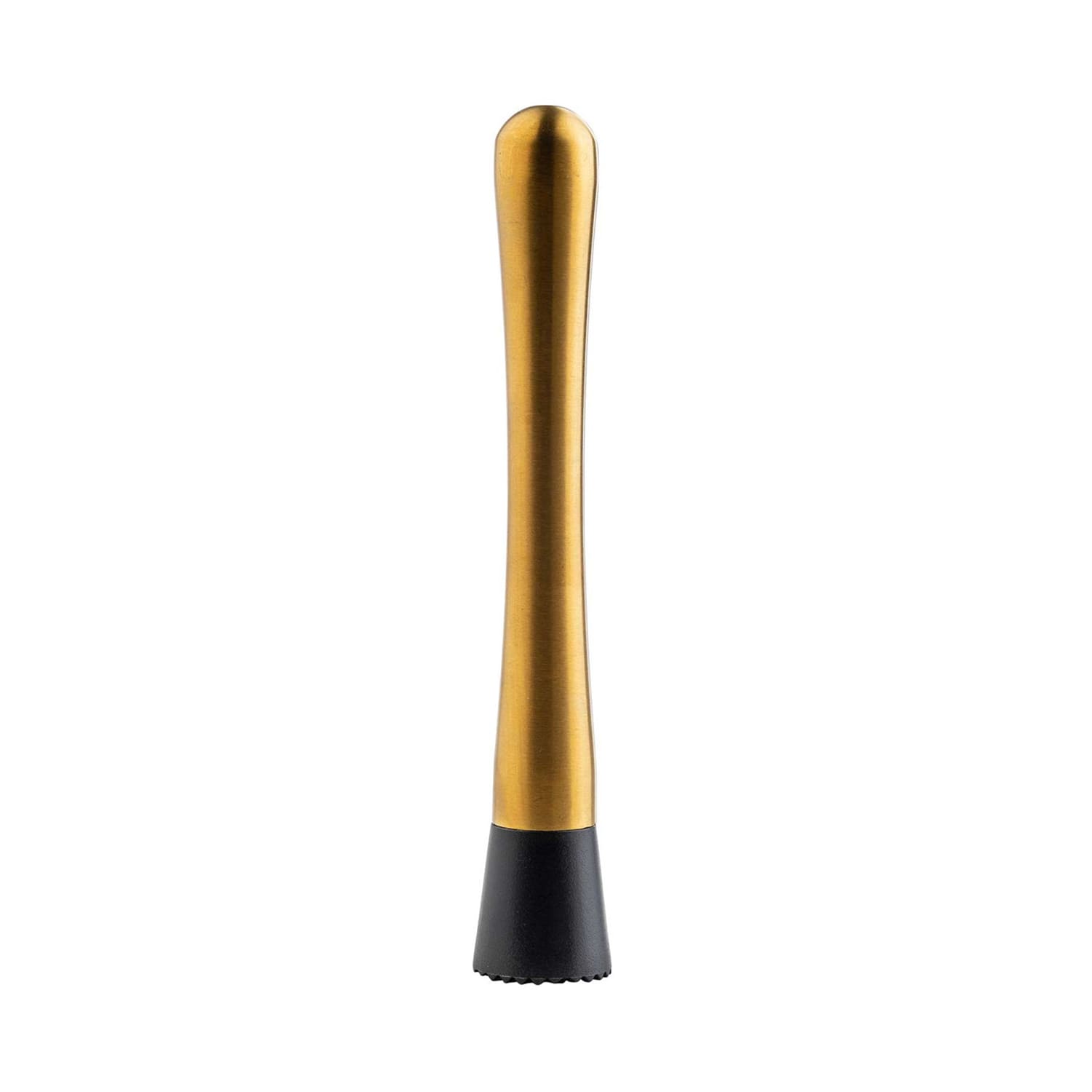 Tablecraft 11814 8 1/8" Muddler w/ Plastic Tip - Stainless Steel, Gold