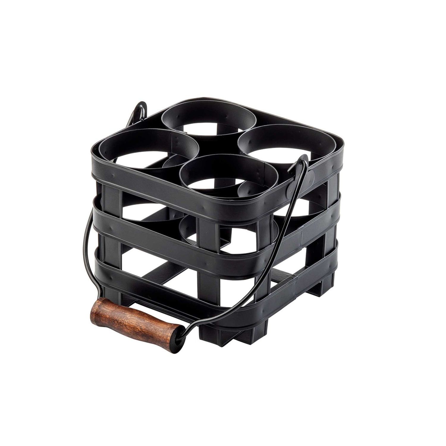 Tablecraft 11846 (4) Compartment Squeeze Bottle Holder - Steel, Black