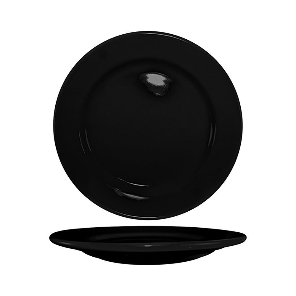 ITI 6 5/8" Round Cancun™ Plate - Ceramic, Black (CA-6-B)