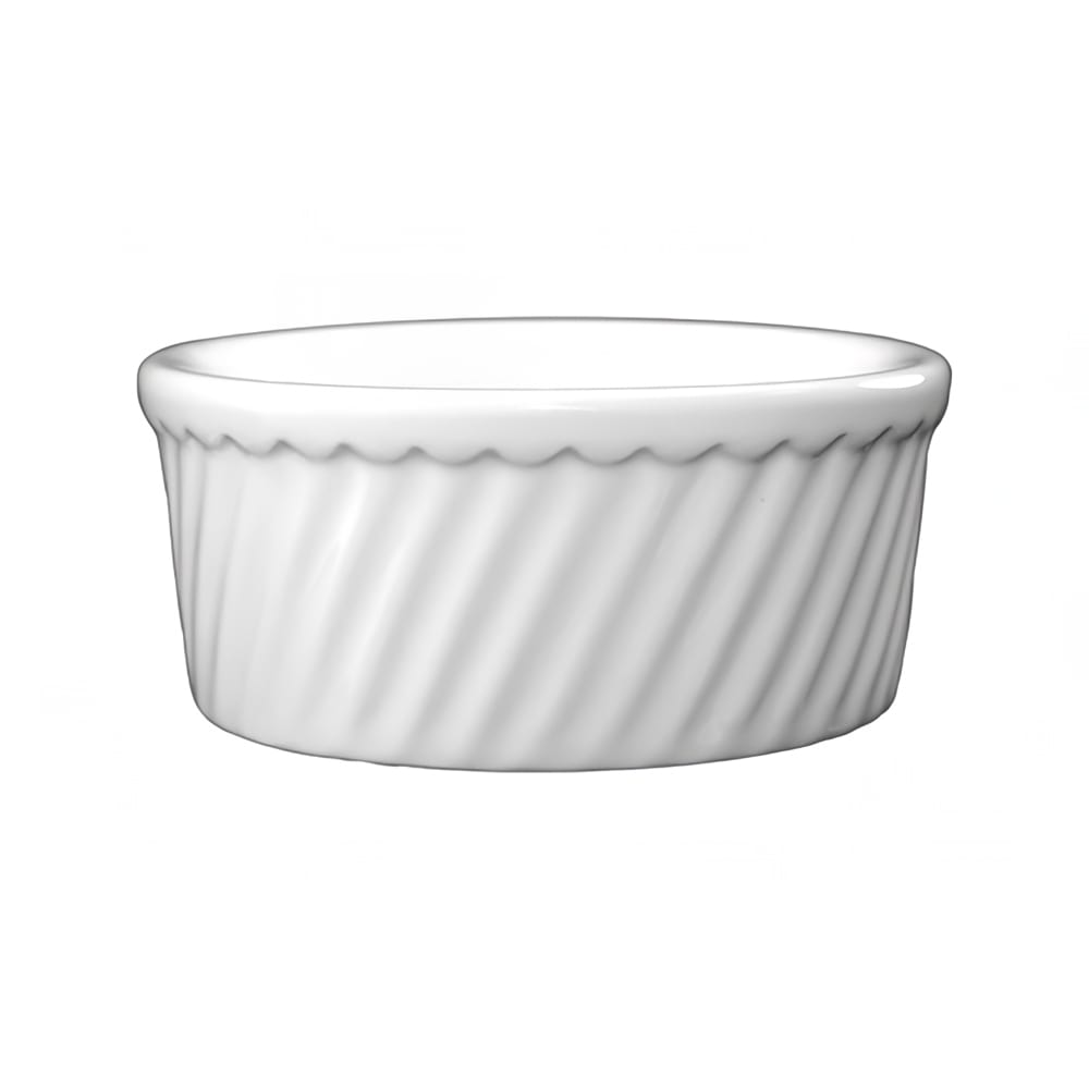 ITI 8 1/2 oz Round Soufflé Dish - Porcelain, European White (SOFS-8-EW)
