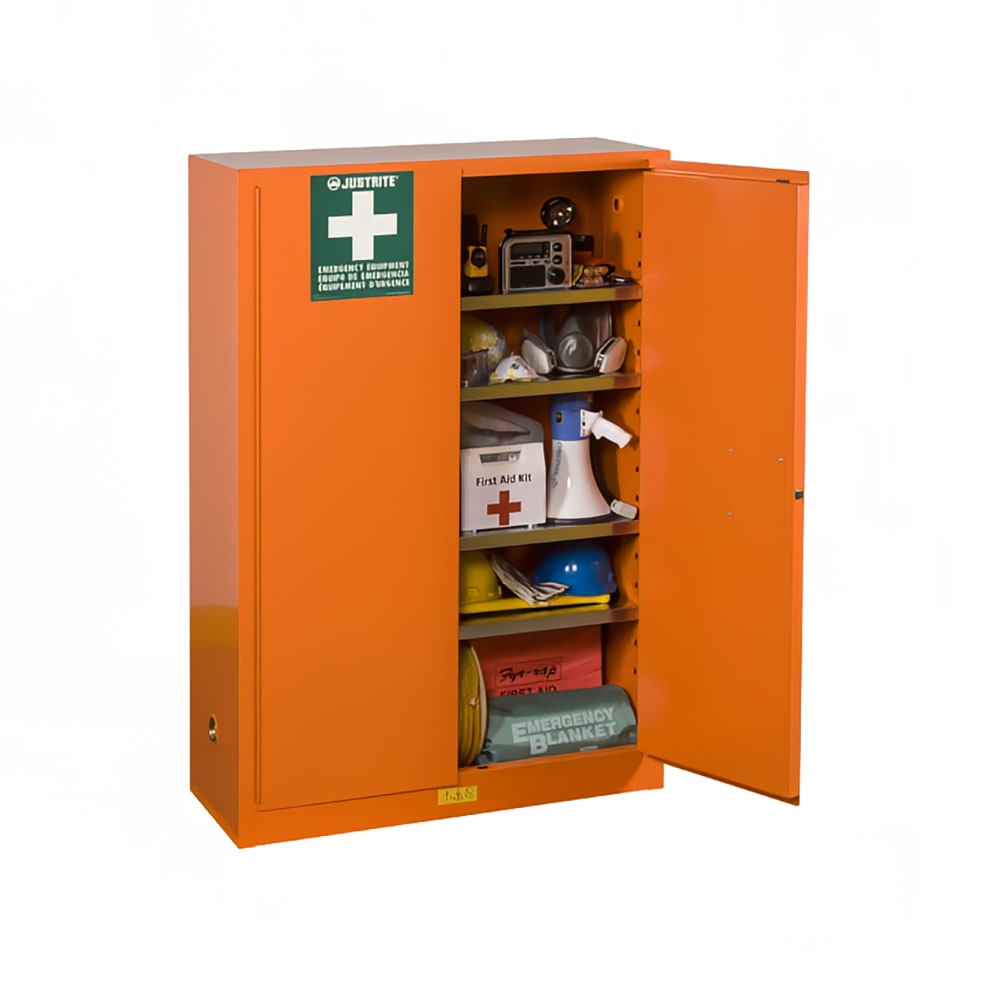 Justrite 860001 Emergency Preparedness Storage Cabinet w/ (4) Shelves ...