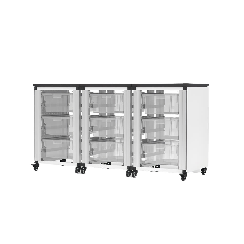 Luxor 28 3/4" 3 Side by Side Modular Classroom Storage Cabinets w/ (9 ...