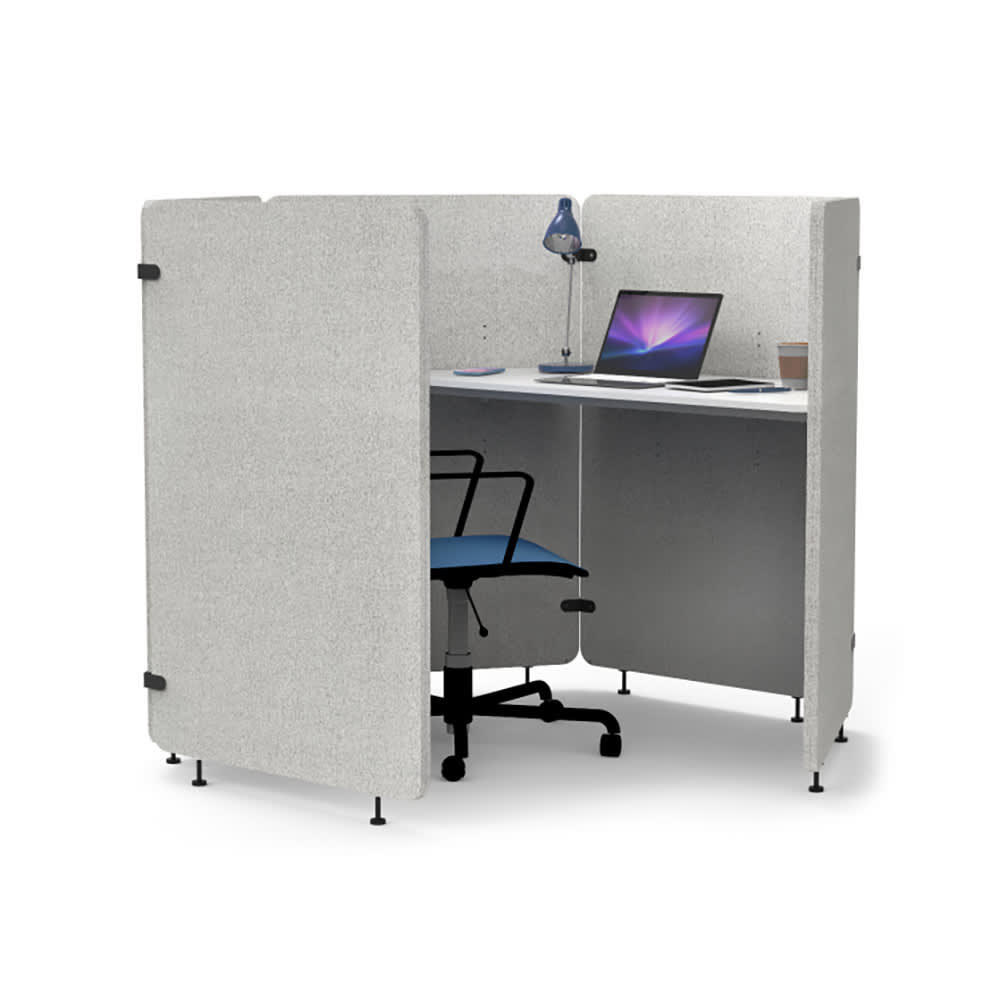 Luxor RECLAIM® 5-Panel Work Pod - 73" W x 64” D x 54.5” H, PET, Gray ...