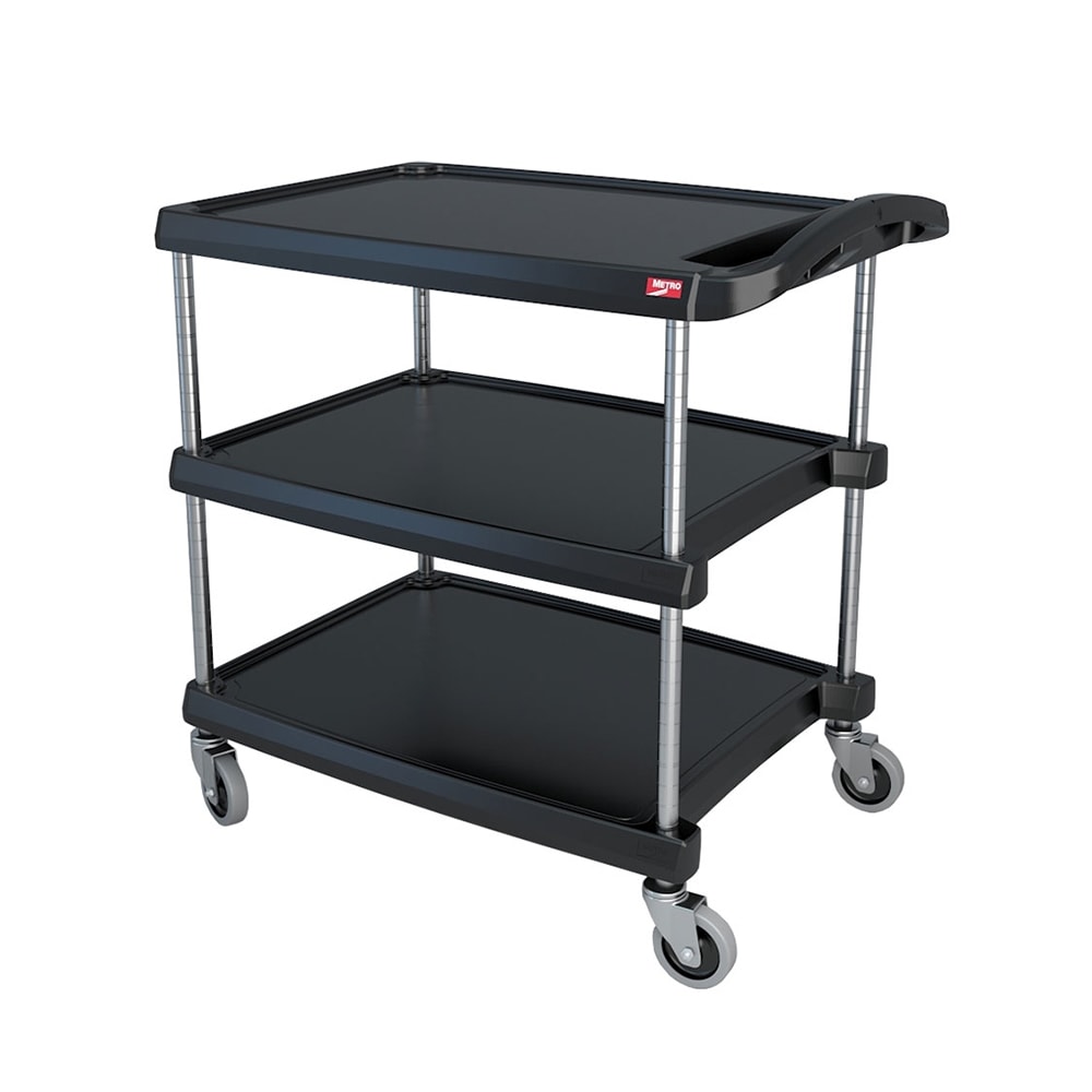 Metro MY2030-34BL 3 Level Polymer Utility Cart w/ 400 lb Capacity ...