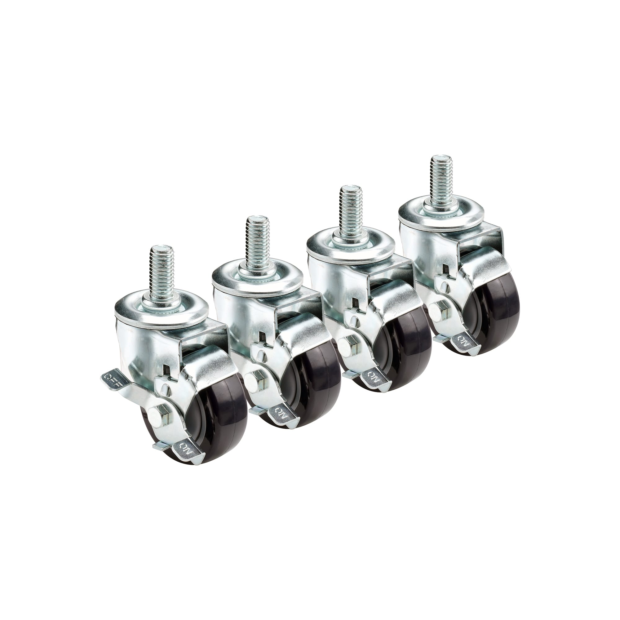 Krowne 28-140S 4 Piece Refrigerator Stem Caster Set w/ 3" Wheels
