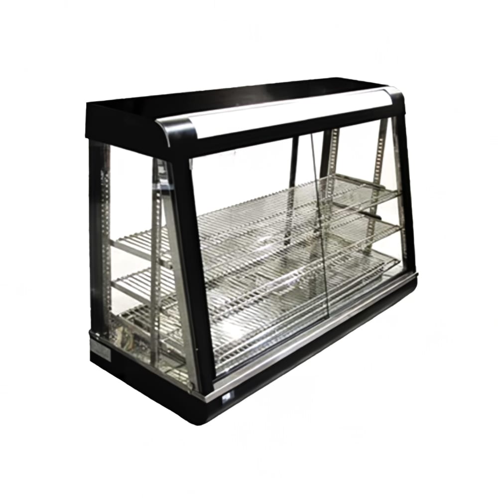 Omcan 47" Dual Service Countertop Heated Display Case - (3) Shelves ...