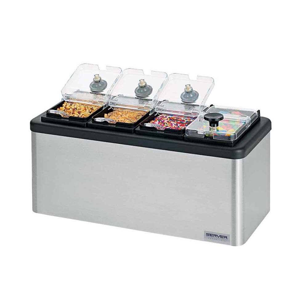 Server Mini Dipper Style Condiment Dispenser w/ (4) 1/9 Jars, (4 ...