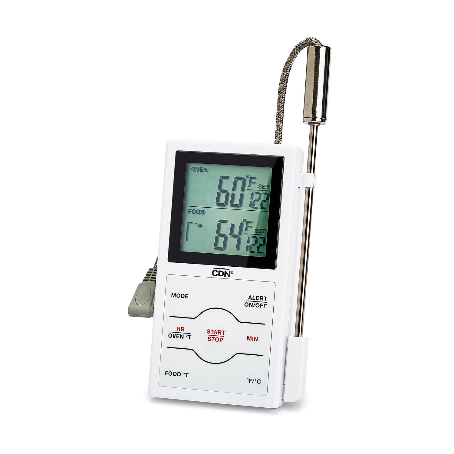 CDN Digital Dual-Sensing Thermometer w/ 6 3/4" Stem, 32 to 572°F, White ...