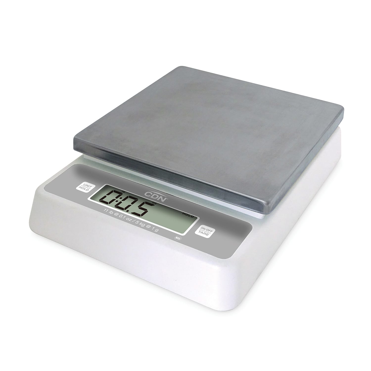CDN 11 lb Digital Scale w/ Removable Platform - 7 1/8" x 7 1/8", White ...