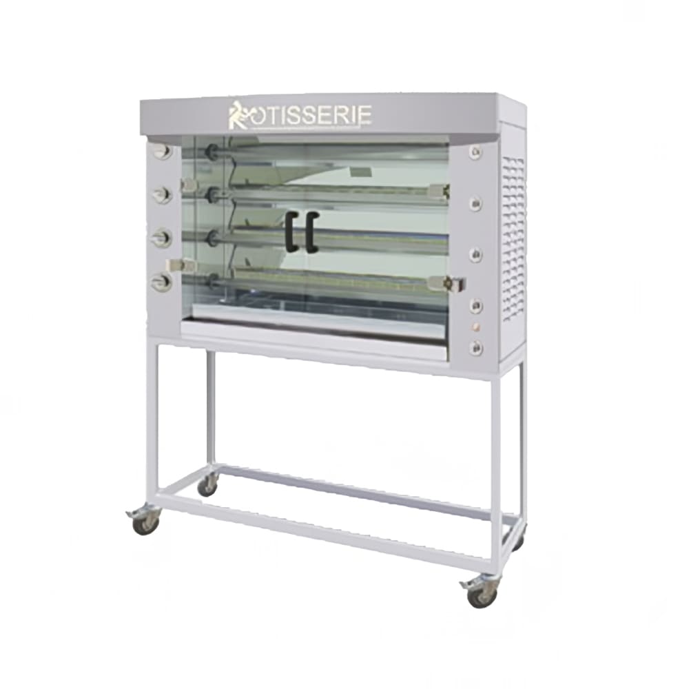 Rotisol USA FB1400-4G-SS Gas 4 Spit Commercial Rotisserie w/ 24 Bird ...