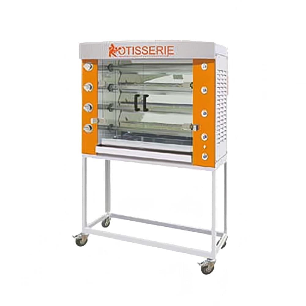 Rotisol USA FB1160-4G-SS Gas 4 Spit Commercial Rotisserie w/ 20 Bird ...