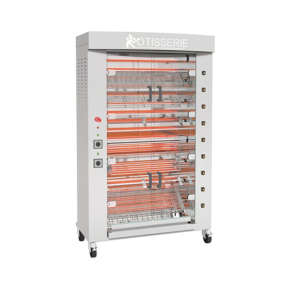 Rotisol USA FB1160-8E-SS Electric 8 Spit Commercial Rotisserie w/ 40 ...