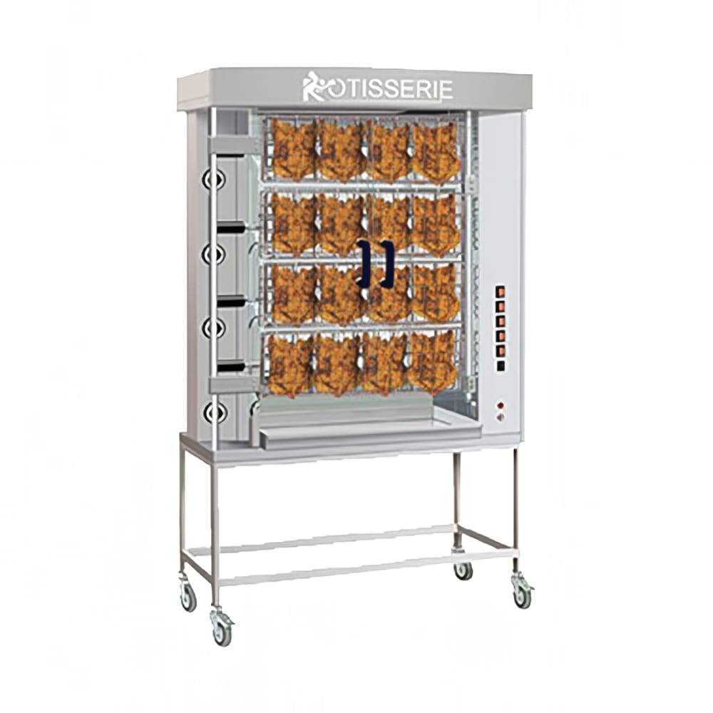 Rotisol USA FFS1175-4G-SS Gas 4 Spit Spatchcock Commercial Rotisserie w ...
