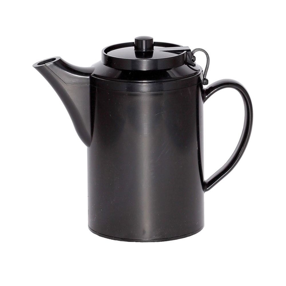Service Ideas 16 oz Dripless Teapot w/ Tether, Baffled Spout, Black ...